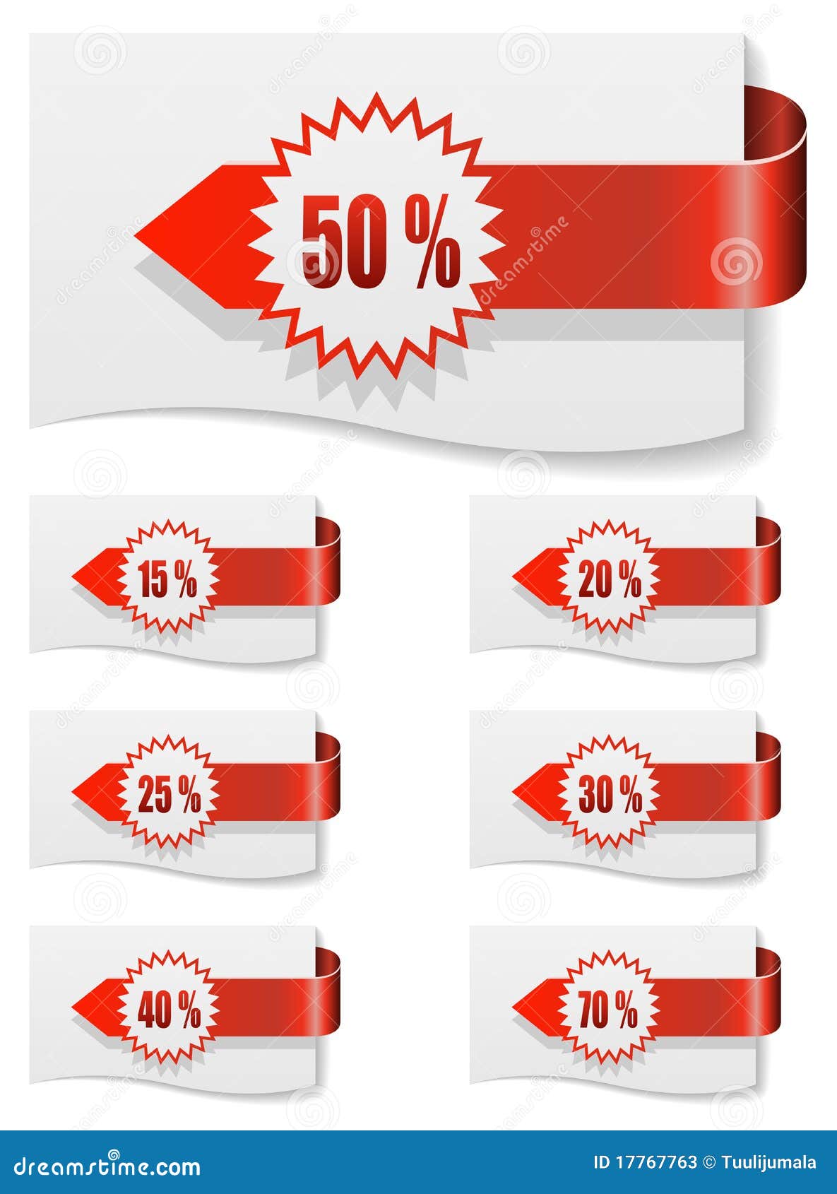 Red discount labels stock vector. Illustration of shadow - 17767763