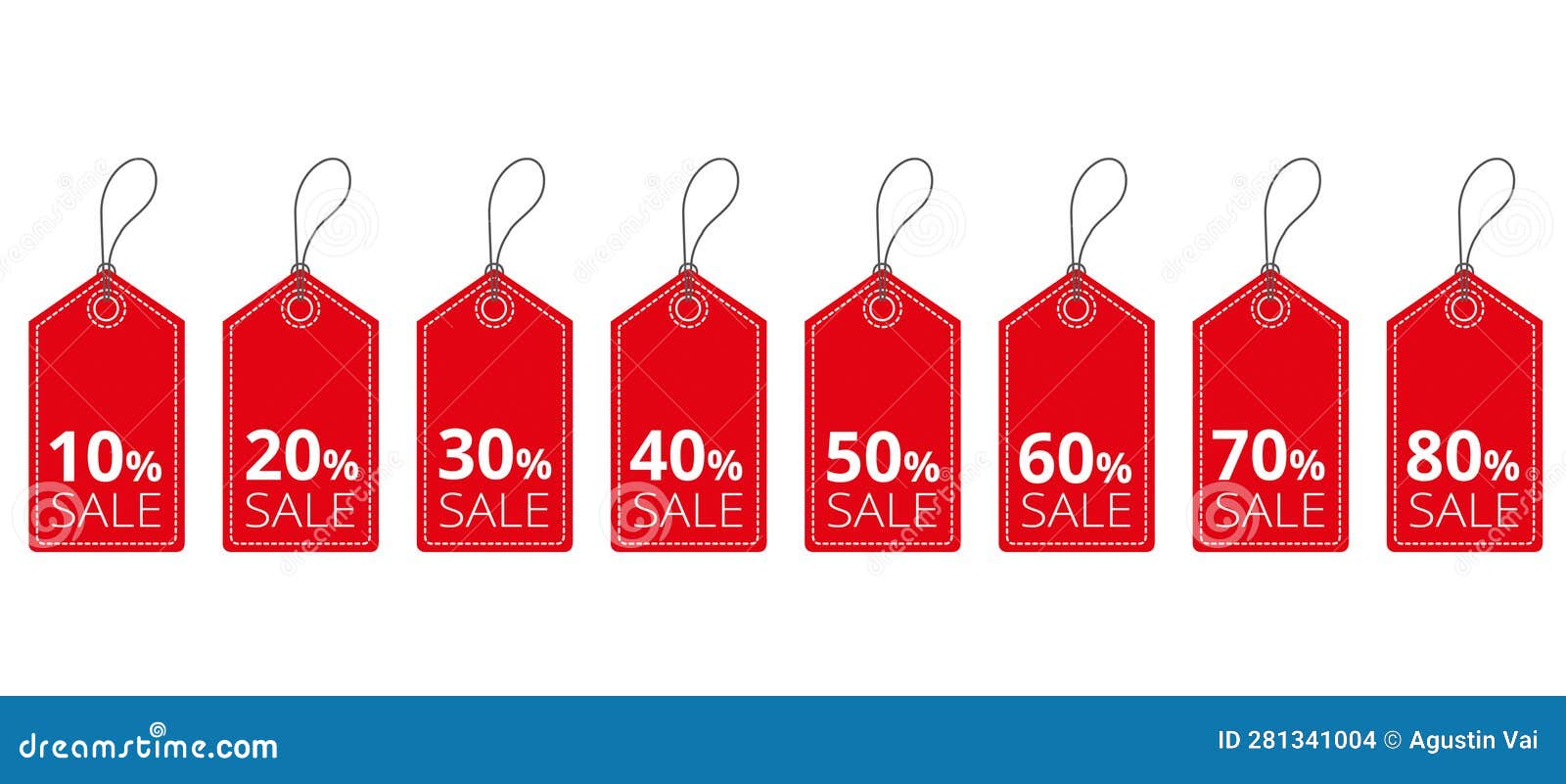 Red Discount Labels on a White Background with Copy Space Stock Vector ...