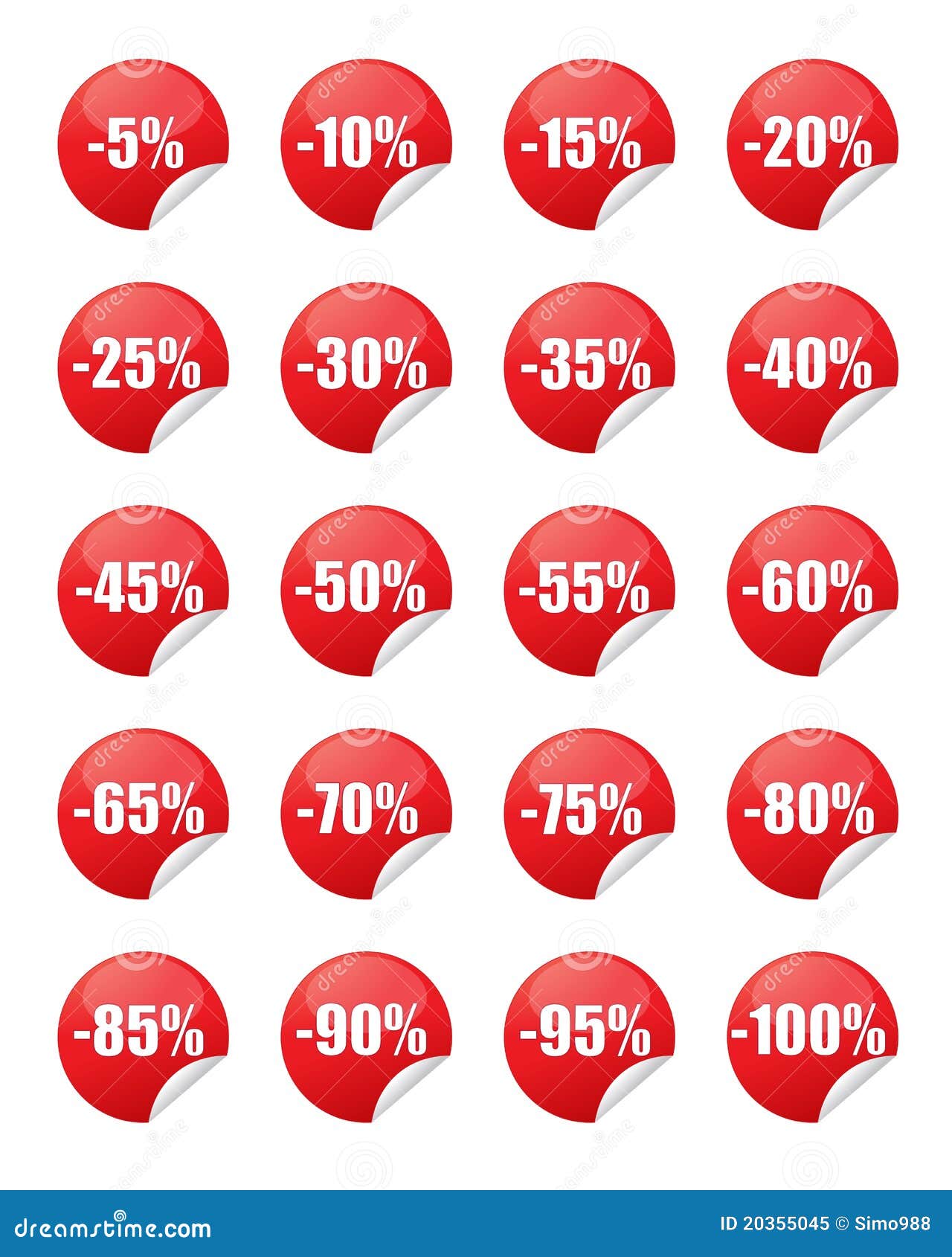 Red discount stickers stock vector. Illustration of mark - 20355045
