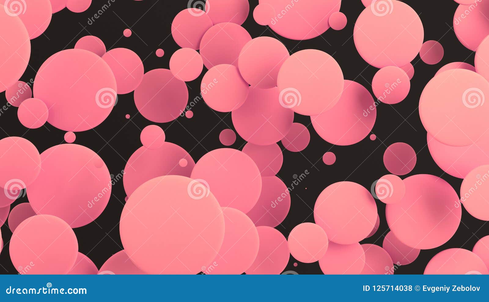 Red Discs of Random Size on Black Background Stock Illustration ...