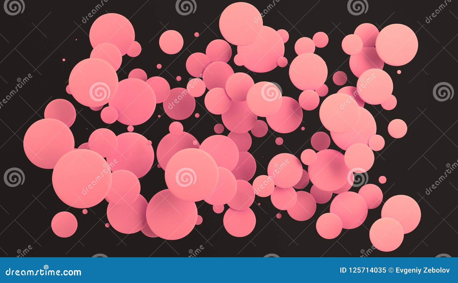 Red Discs of Random Size on Black Background Stock Illustration ...