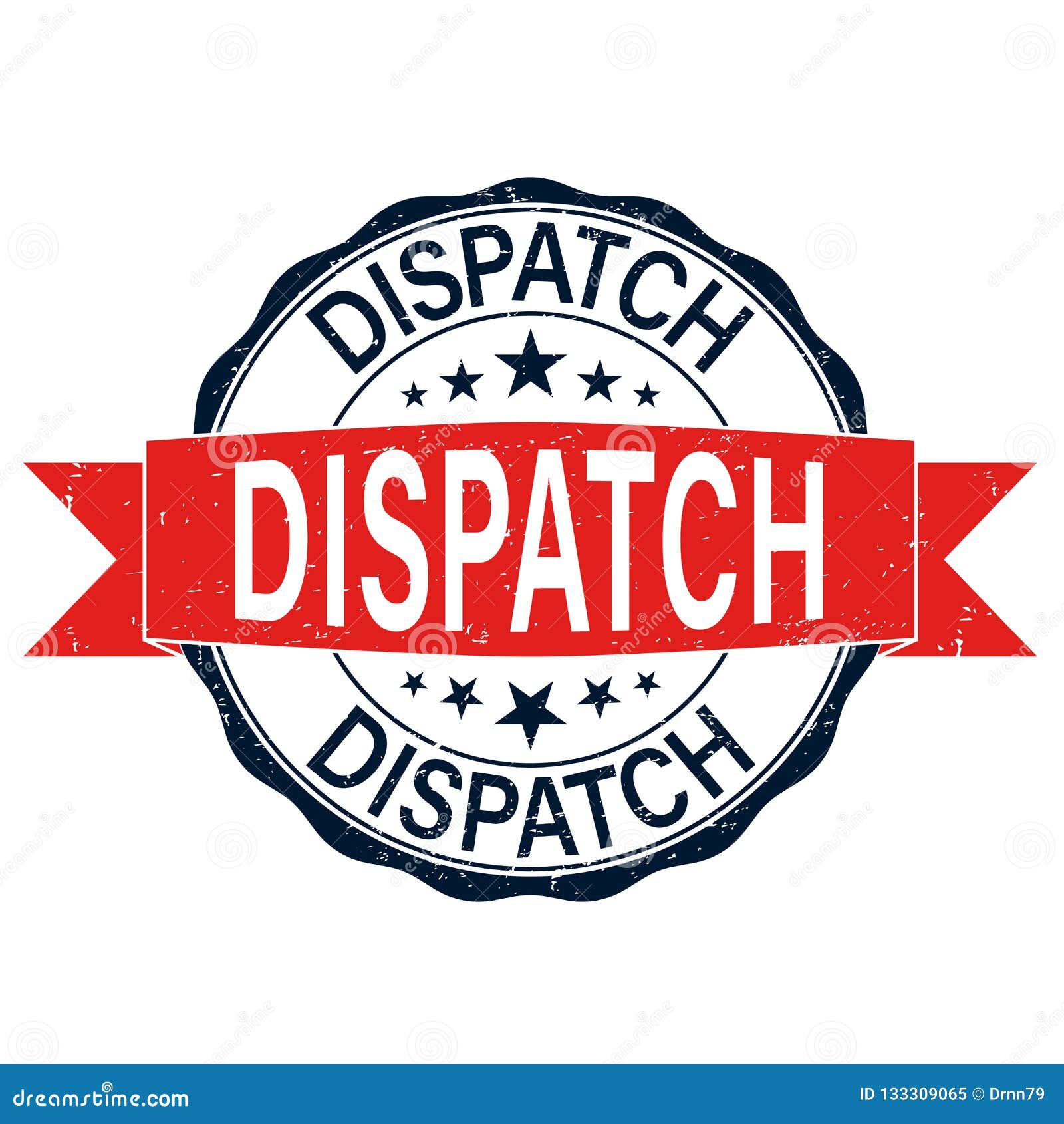 Red Dispatch Rubber Web Stamp with Stars Stock Illustration ...