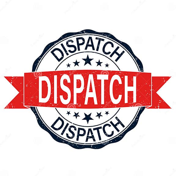 Red Dispatch Rubber Web Stamp with Stars Stock Illustration ...