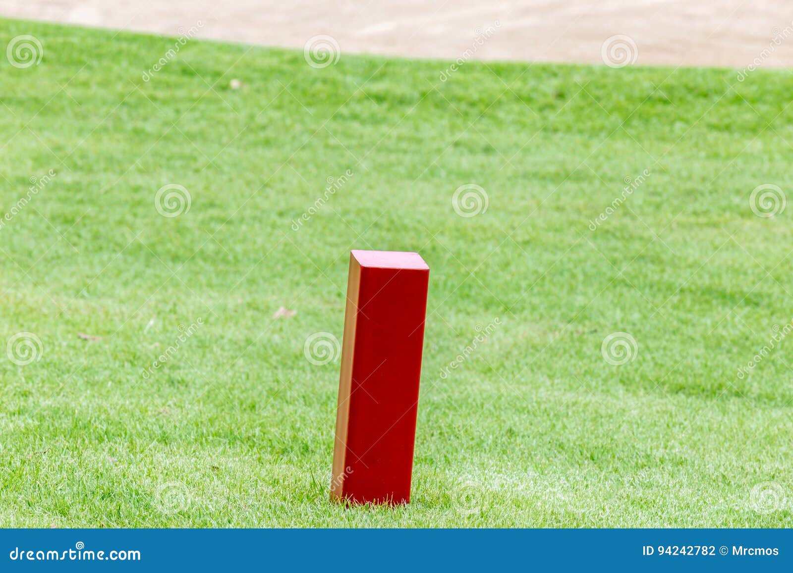 The Red Distance Marker Pole To Inform Range of Golfing with Blu Stock ...