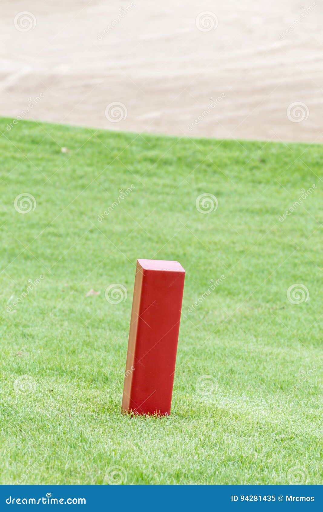 The Red Distance Marker Pole To Inform Range of Golfing with Blu Stock ...
