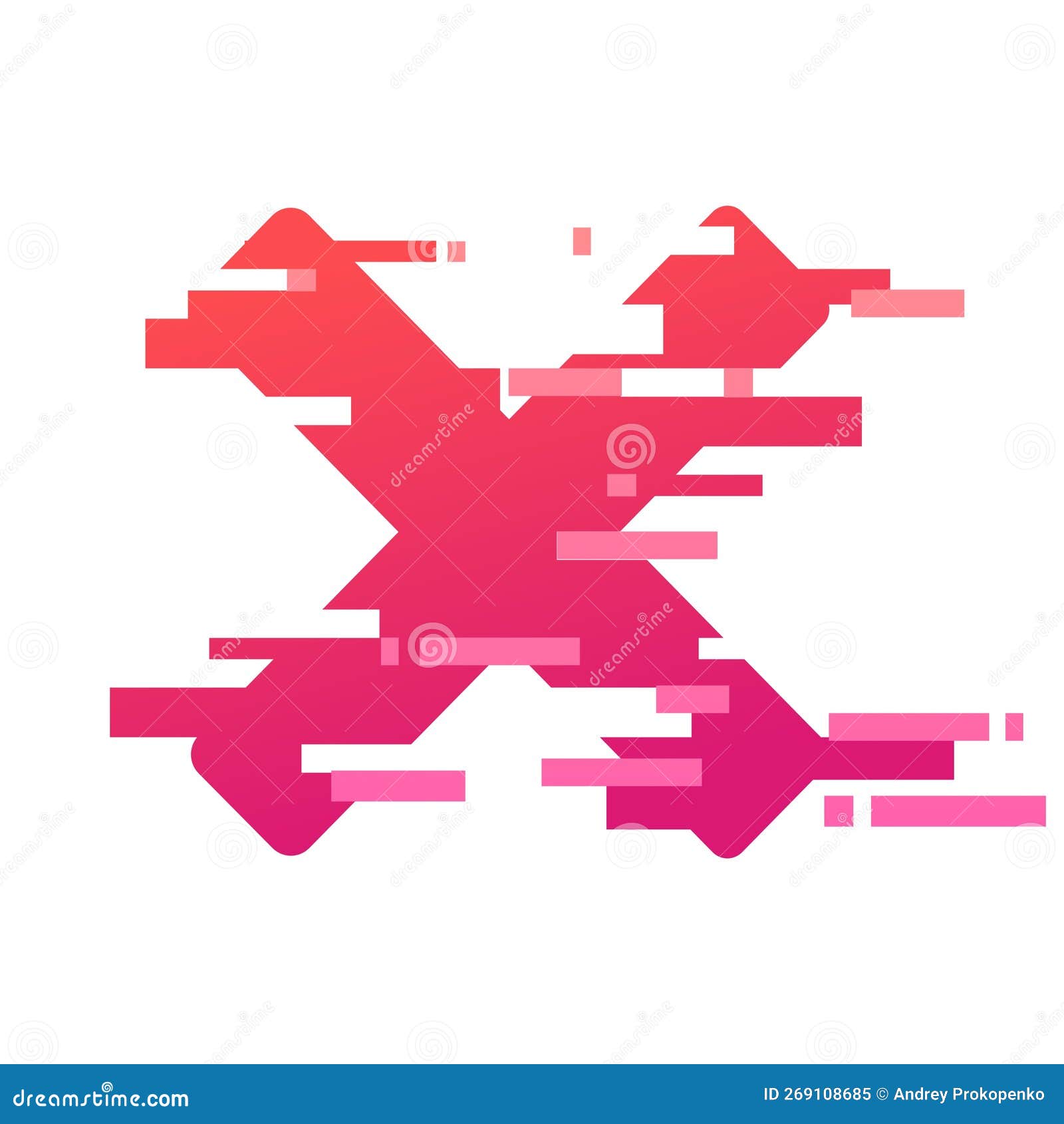 Red Distorted Cross. Cancellation, Refusal Stock Vector - Illustration ...