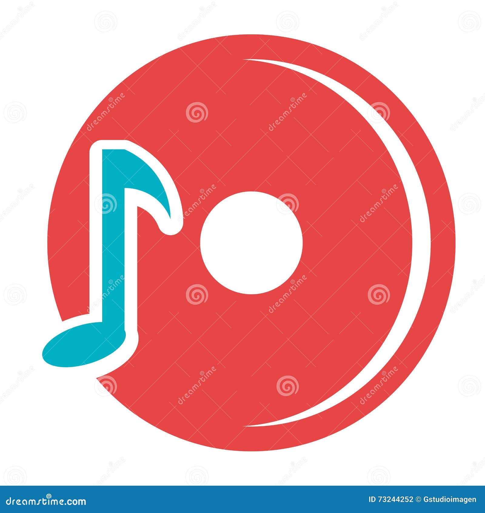 Red Dj Disco with Blue Music Note, Graphic Stock Illustration ...