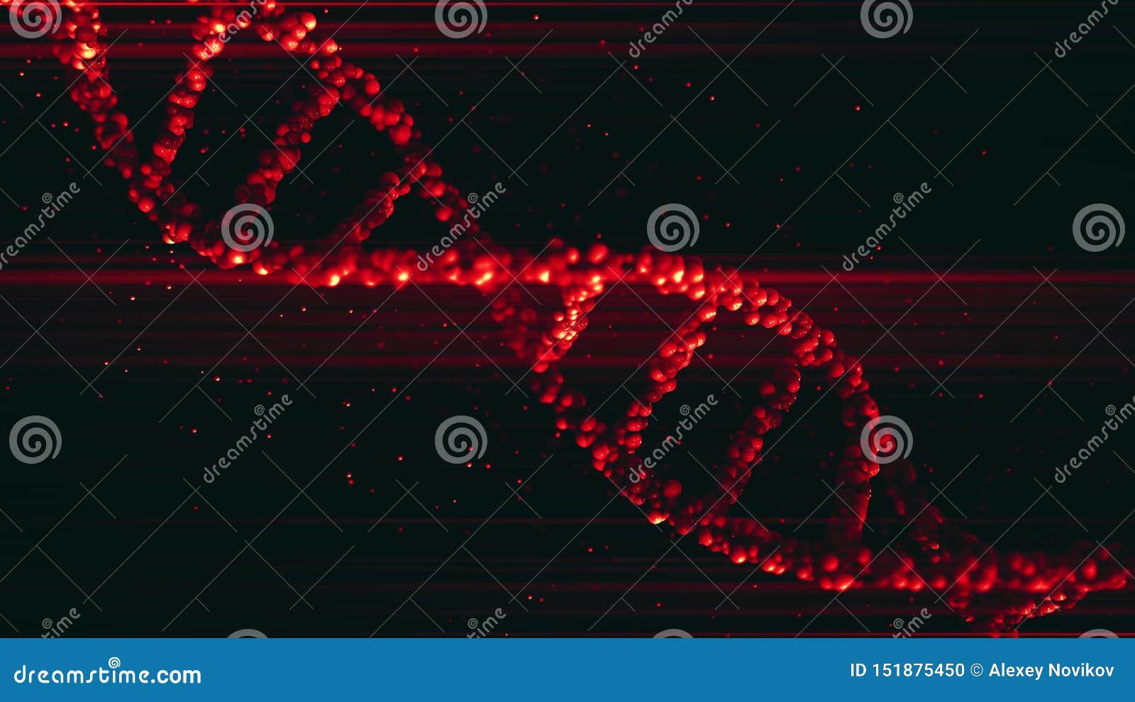 Red DNA Molecule Model, 3D Rendering Stock Illustration - Illustration ...