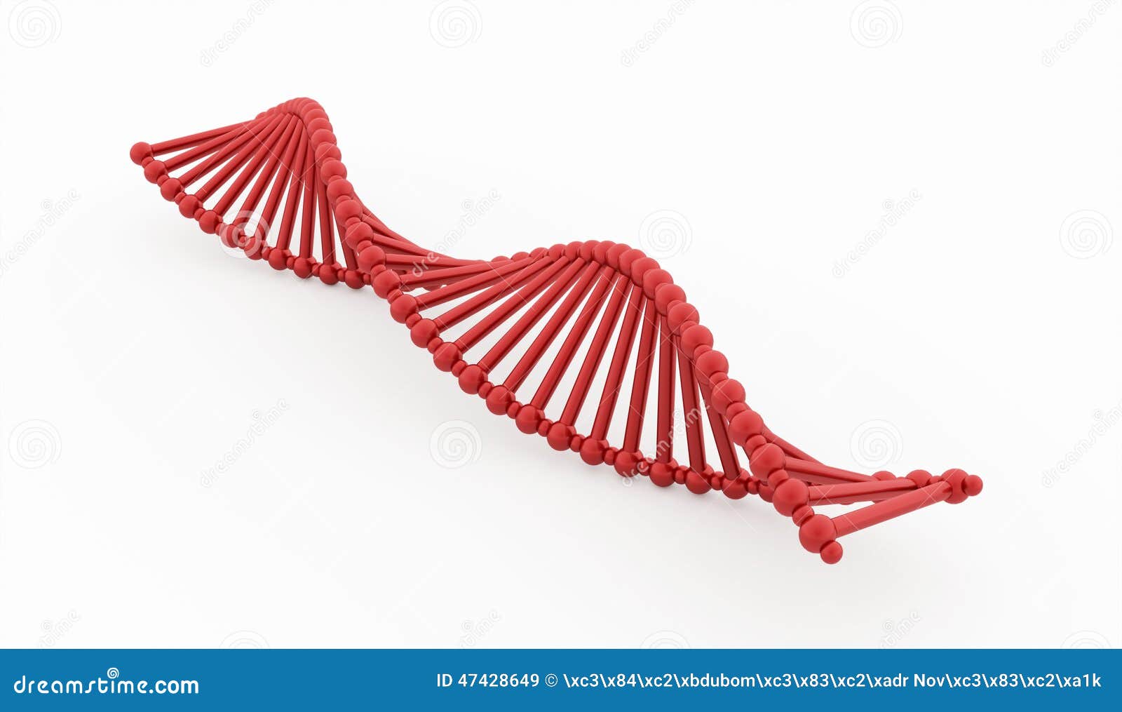 Red DNA Molecules Rendered Isolated on White Stock Illustration ...