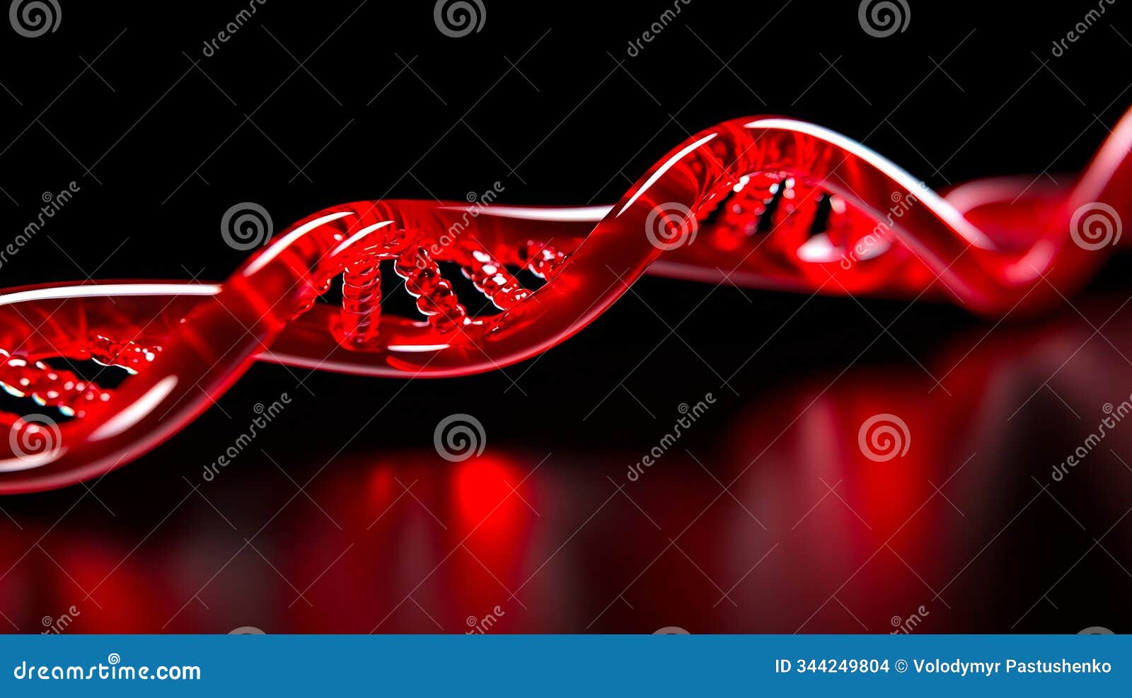 A Red Dna Strand on a Black Background Stock Photo - Image of shape ...