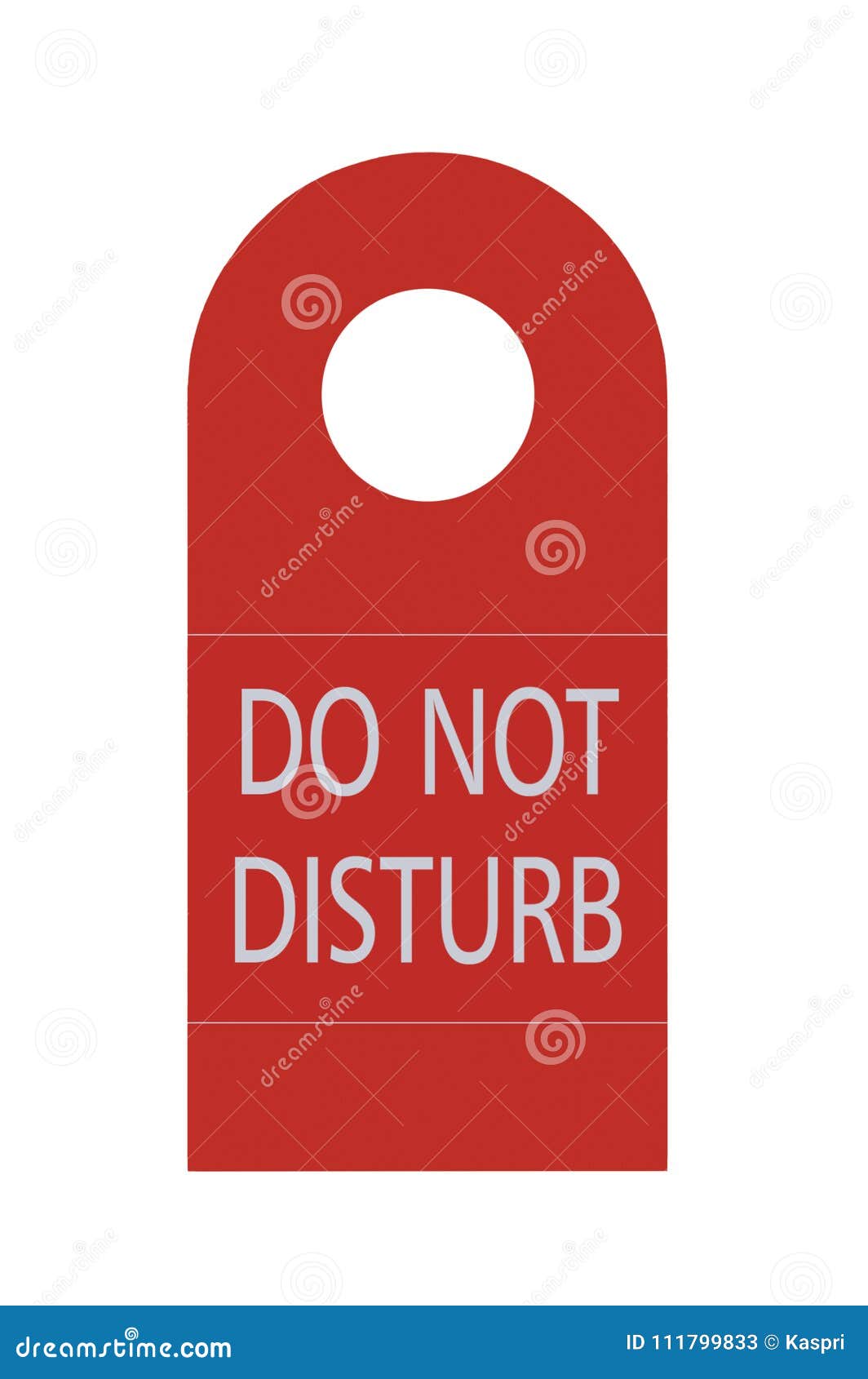 Red Do Not Disturb Door Handle Cardboard Tag Vertical Isolated Hanger