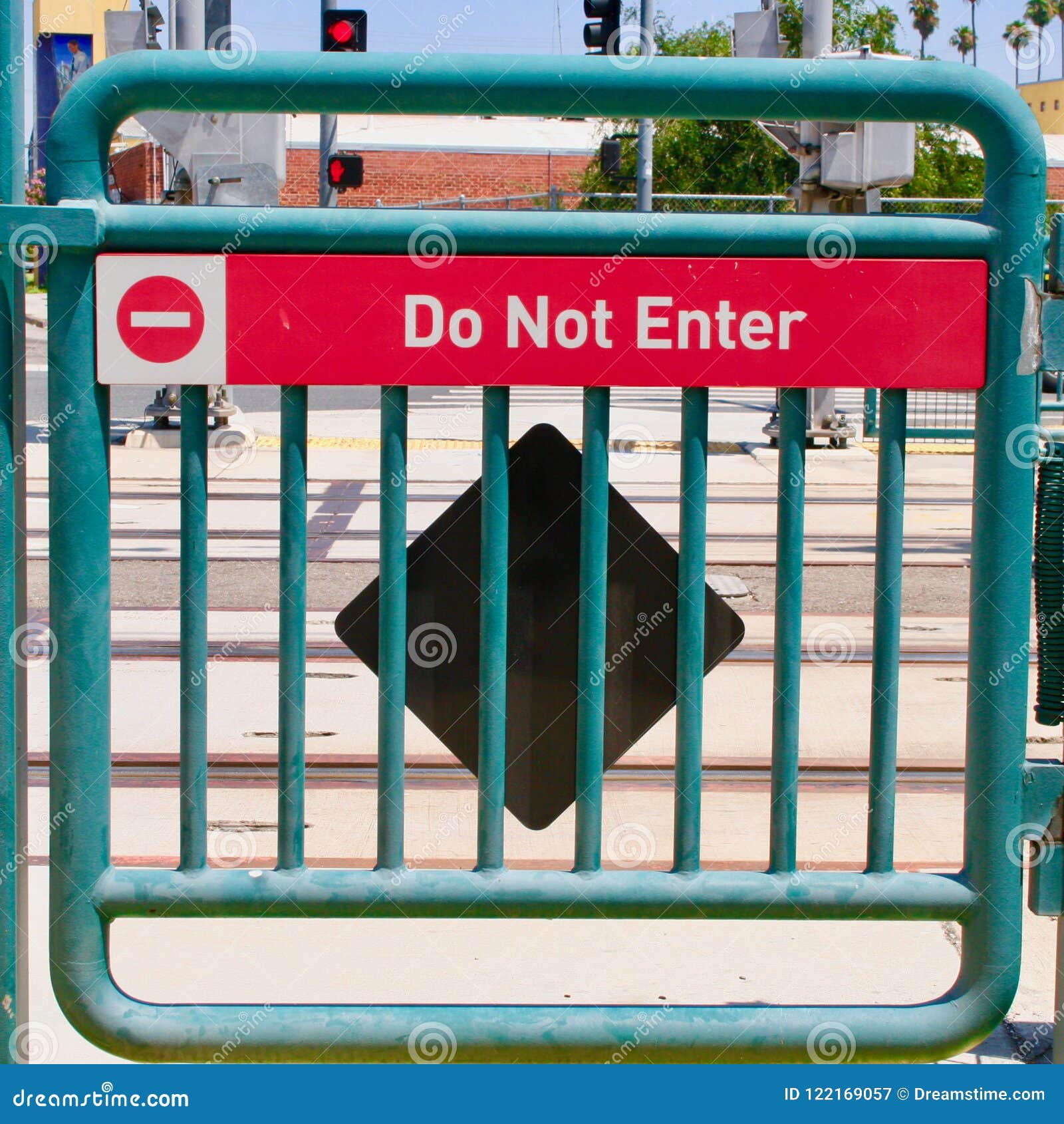 Do Not Enter Sign at Train Tracks Stock Image - Image of gate, caution ...