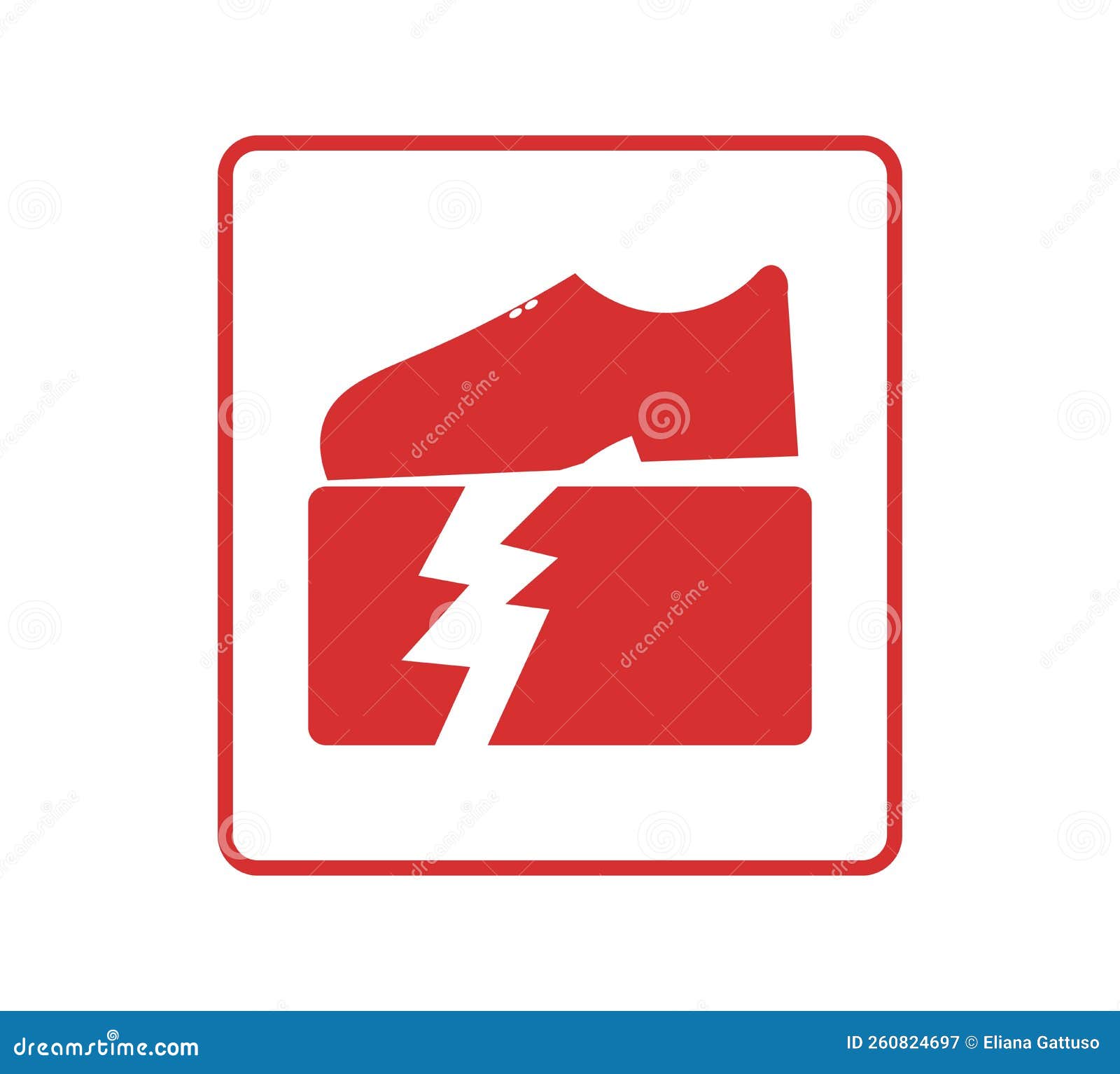 Red Do Not Step on Icon. Concept of Packaging Stock Vector ...