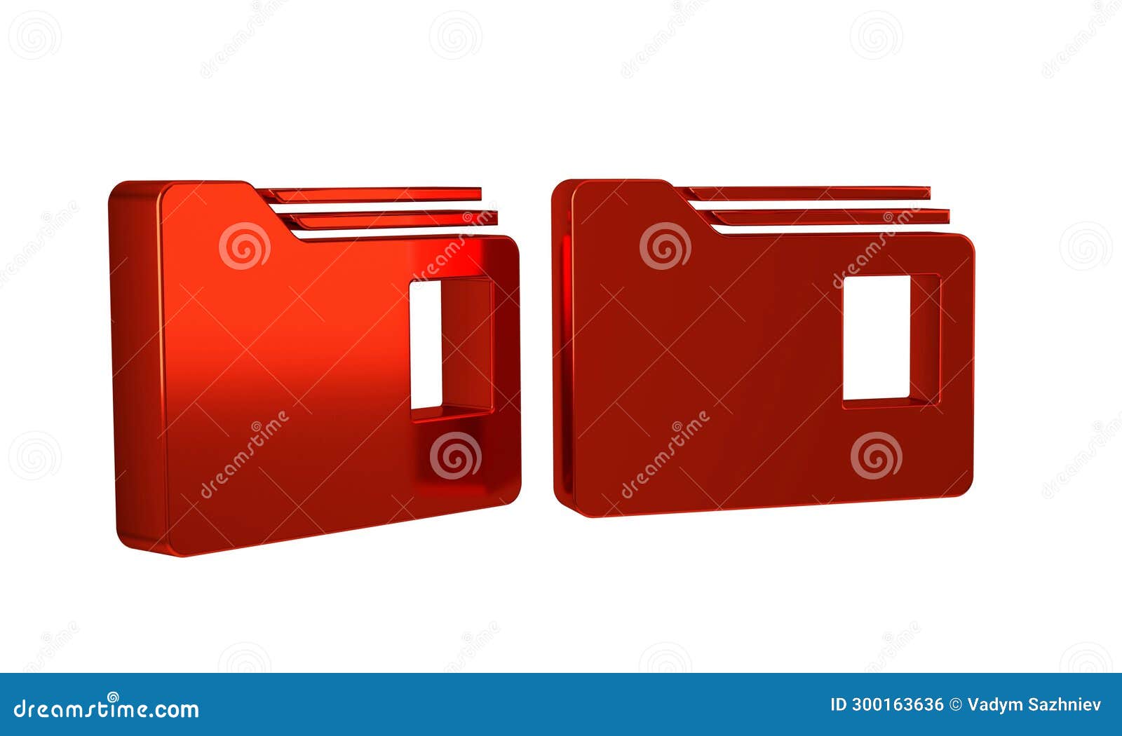 Red Document Folder Icon Isolated on Transparent Background. Accounting ...