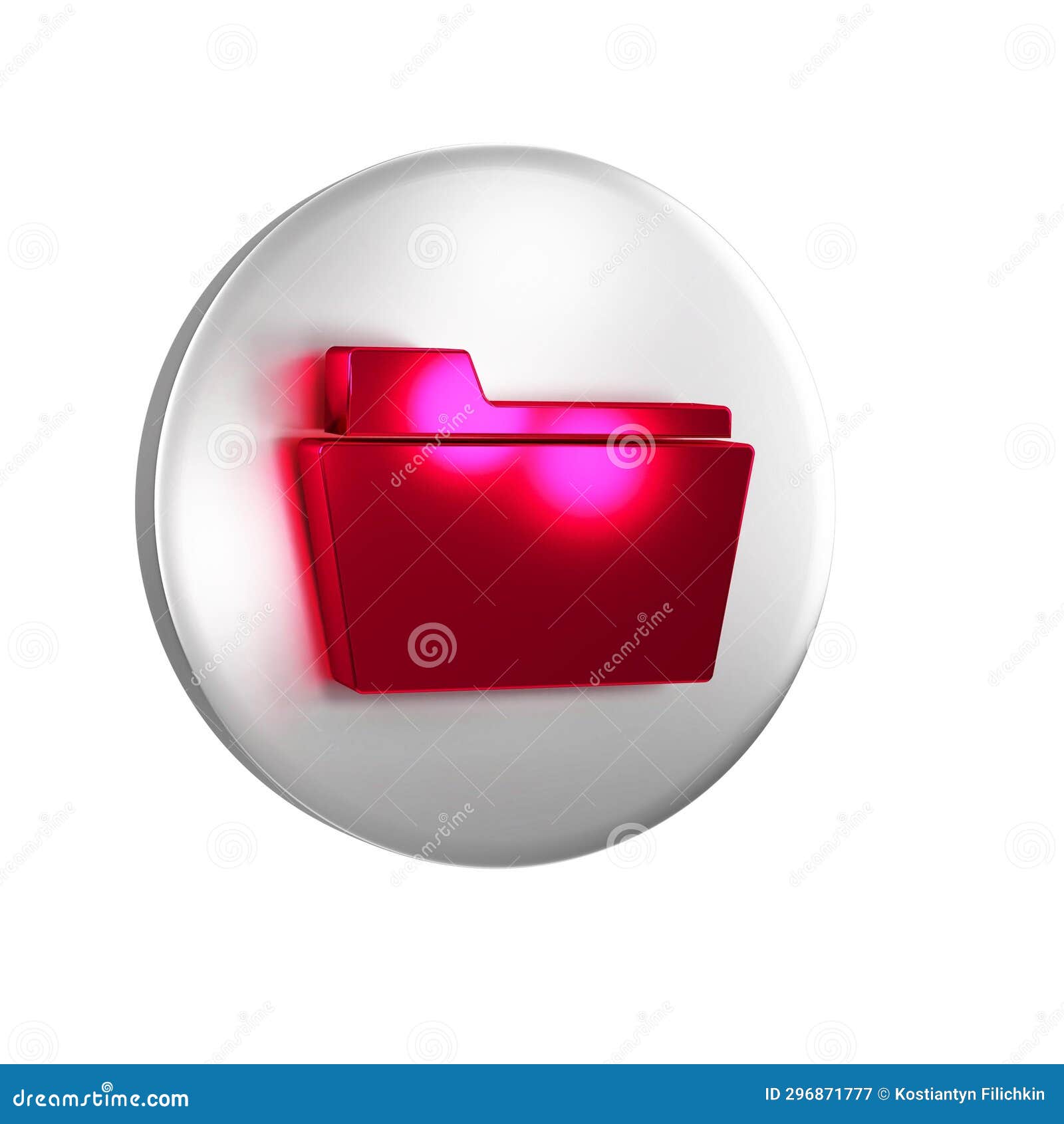 Red Document Folder Icon Isolated on Transparent Background. Accounting ...