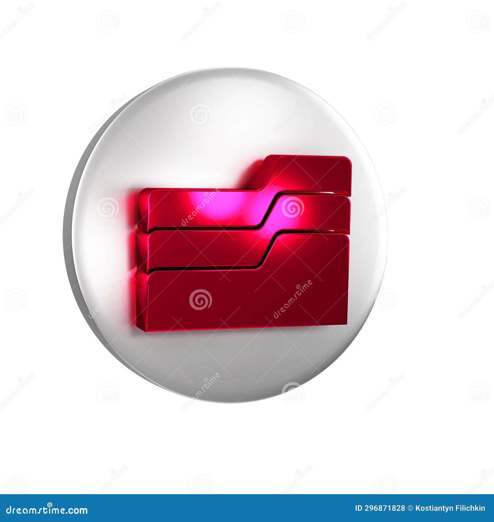 Red Document Folder Icon Isolated on Transparent Background. Accounting ...