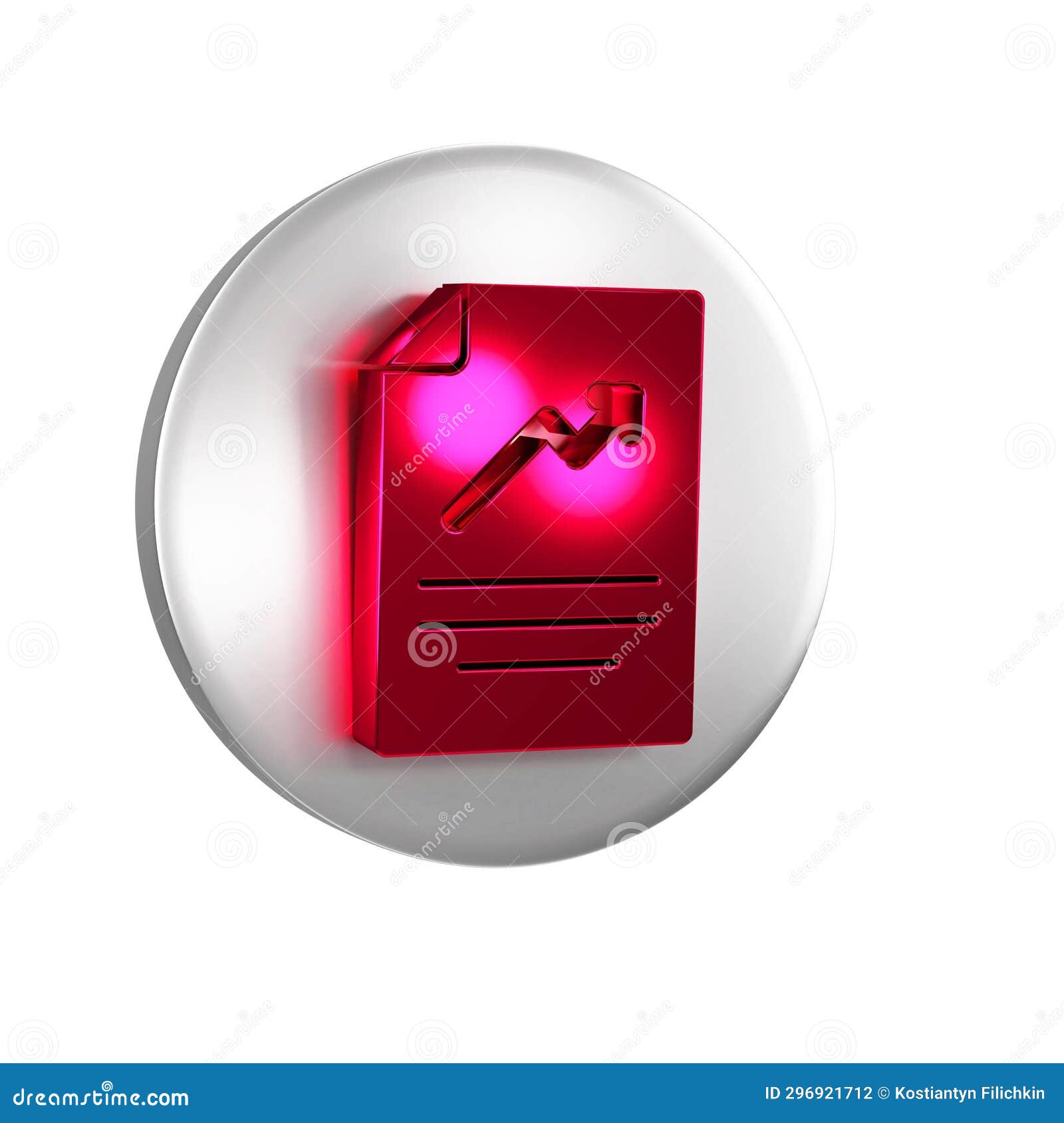 Red Document with Graph Chart Icon Isolated on Transparent Background ...