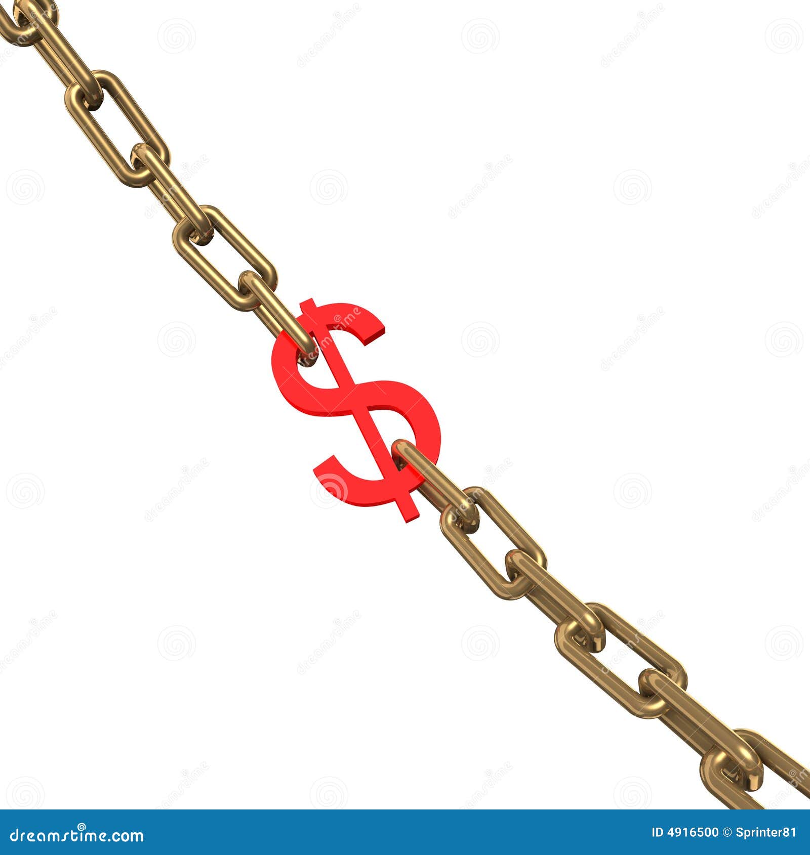 Red Dollar Sign on a Chrome Chain. Stock Illustration - Illustration of ...