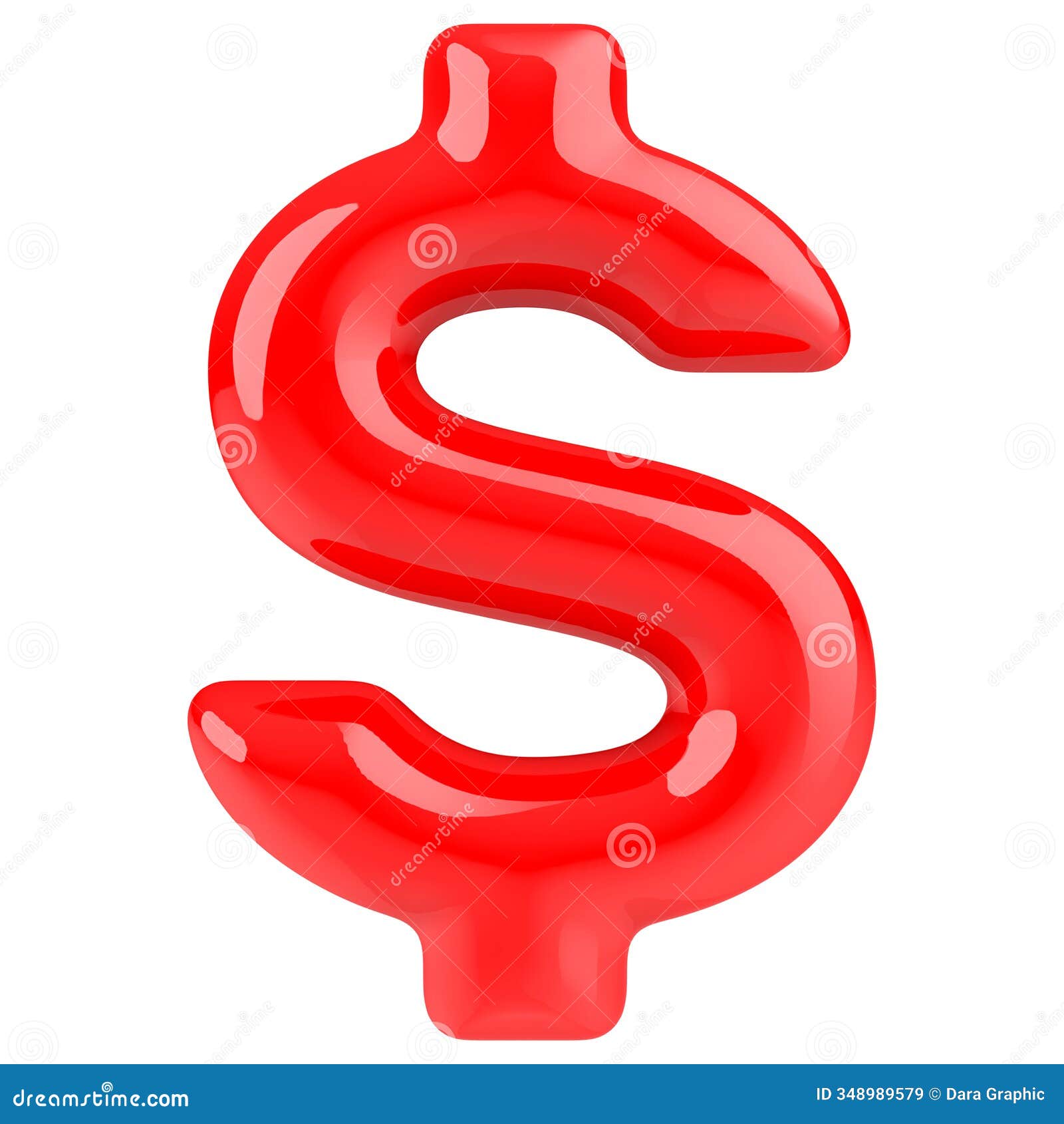 Red Dollar Sign 3D Render with White Background Stock Illustration ...