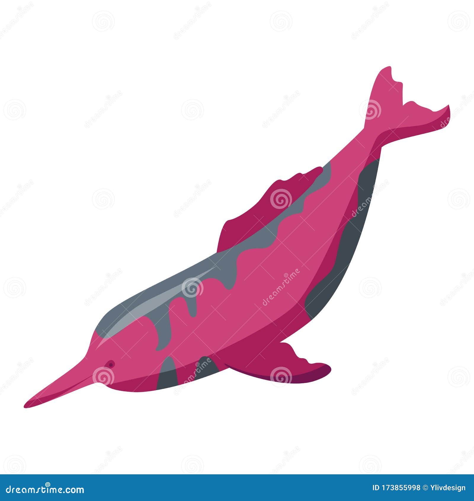 Red Dolphin Icon, Isometric Style Stock Vector - Illustration of ...