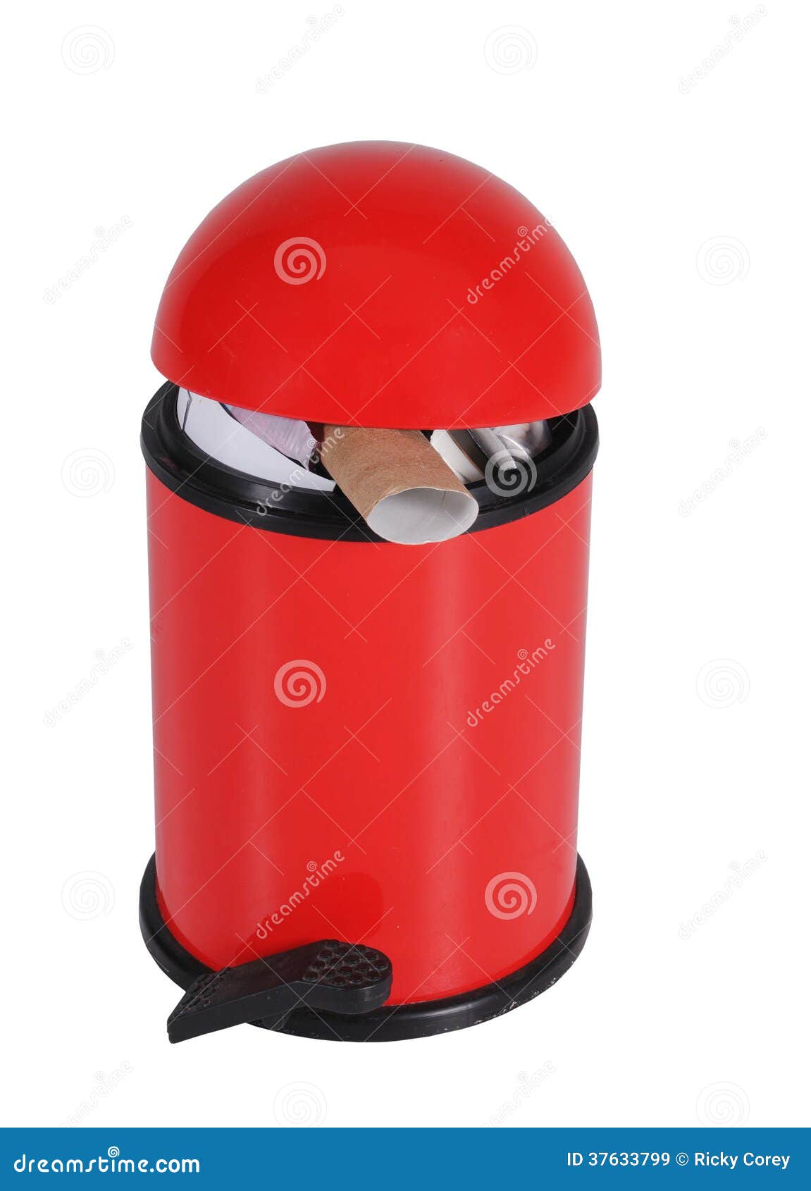 Red Domed Bin stock image. Image of dustbin, pedal, rubbish - 37633799