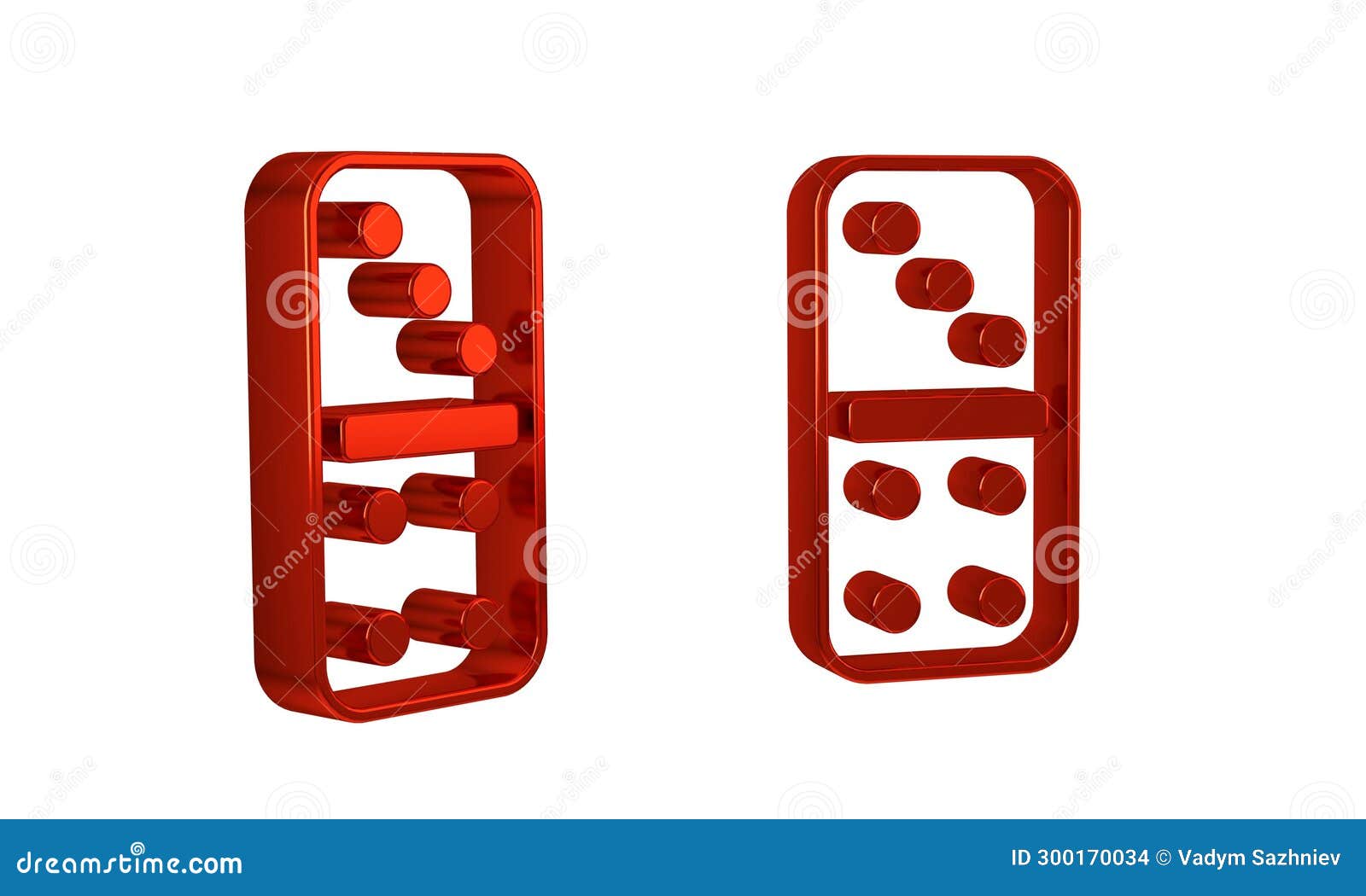 Red Domino Icon Isolated on Transparent Background. Stock Illustration ...