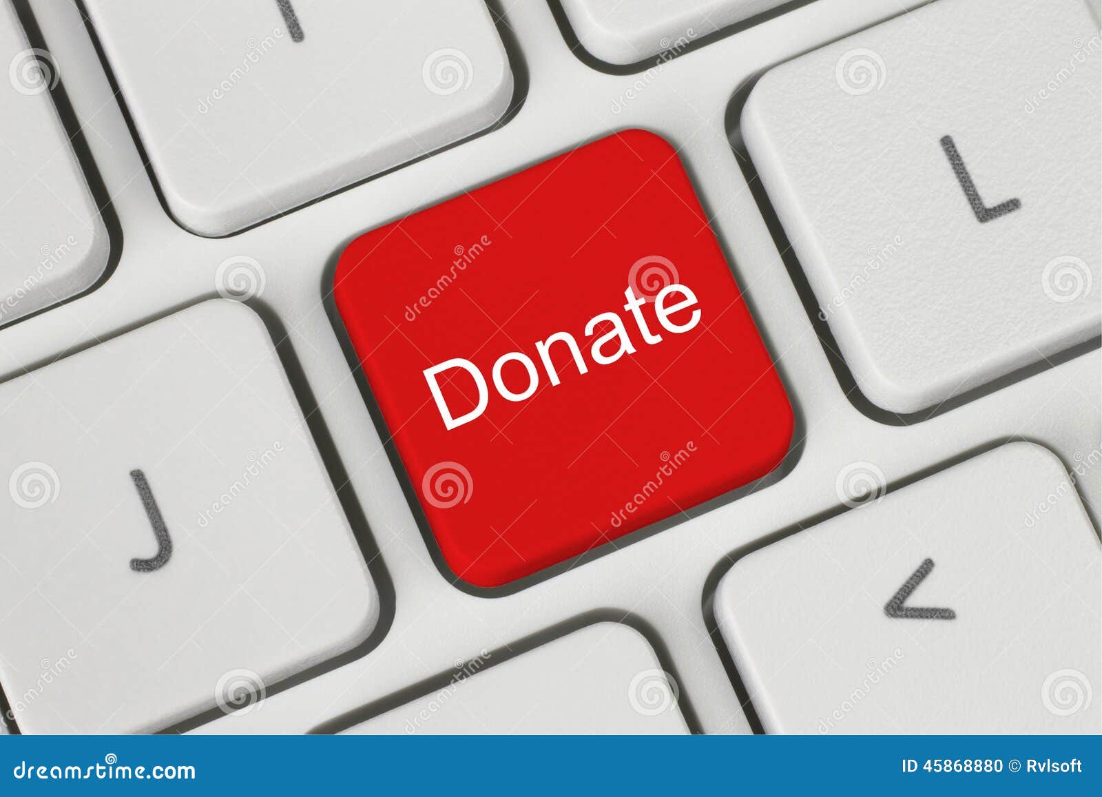 Red Donate Button on the Keyboard Stock Photo - Image of charity ...