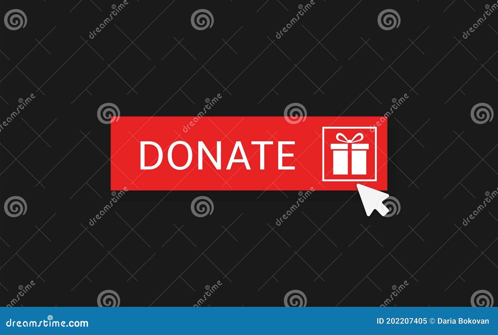 Red Donate Button with Present Icon Stock Vector - Illustration of give ...