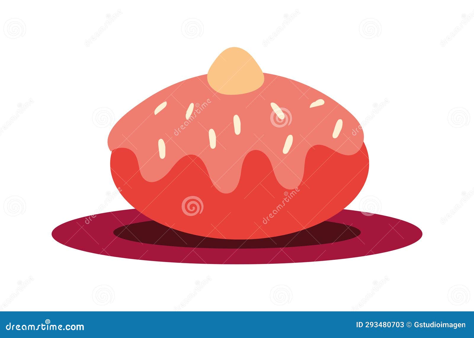 Red donut design stock vector. Illustration of israeli - 293480703