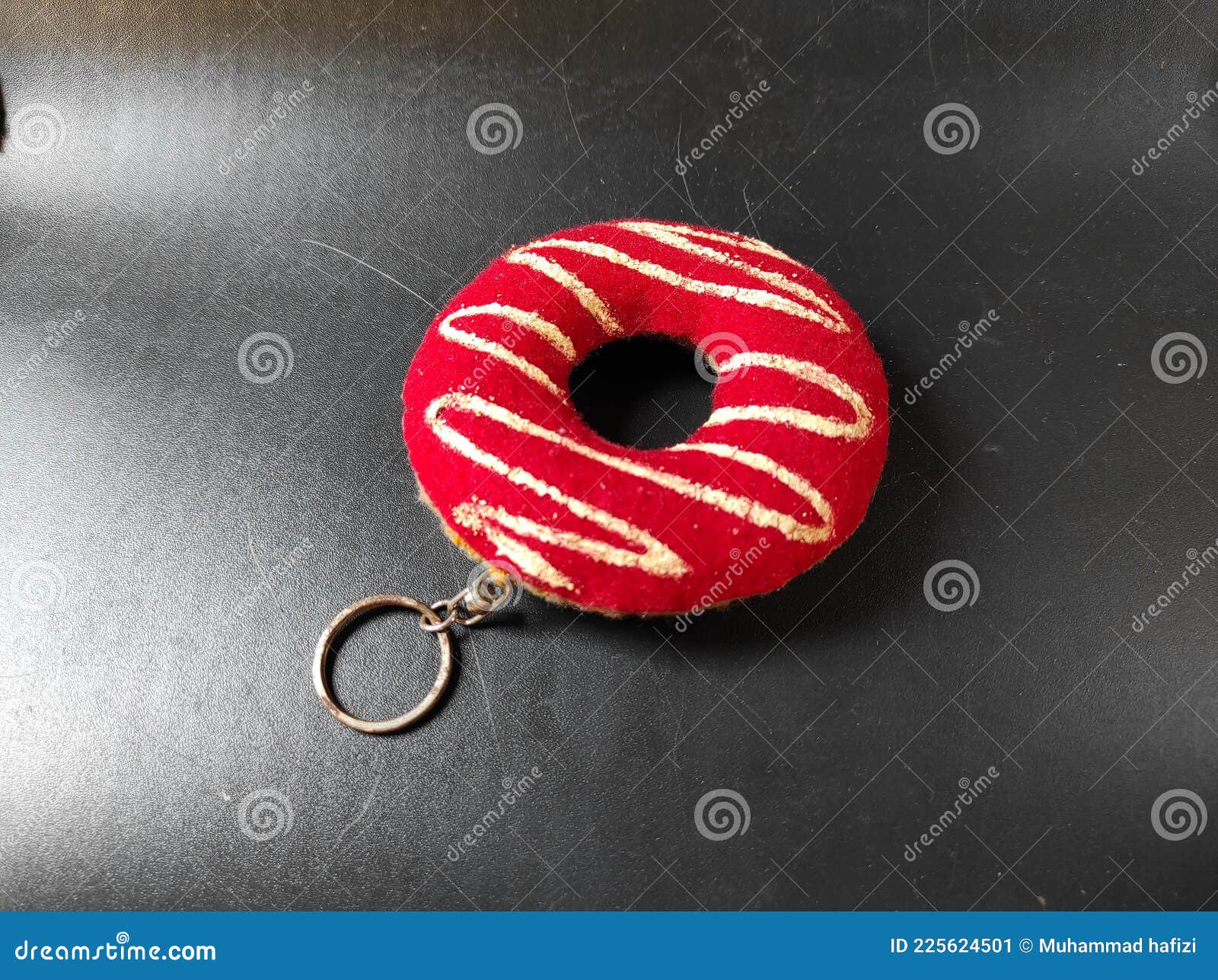 Red Donut-shaped Keychain Craft Stock Image - Image of food, donut ...