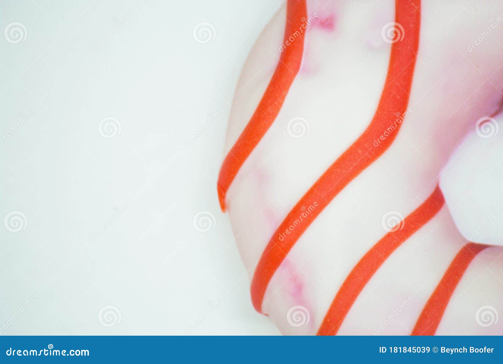 Red Donut Top View. White Background Copy Space Stock Image - Image of ...
