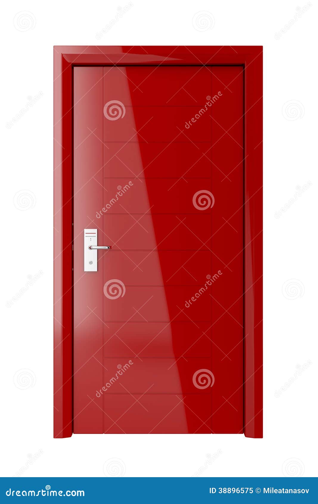 Red Door with Electronic Lock Stock Illustration - Illustration of ...
