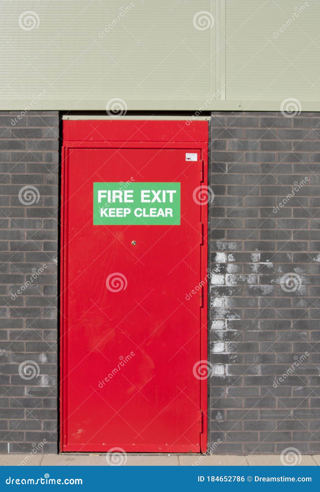 Red Door Fire Exit stock photo. Image of emergency, exit - 184652786