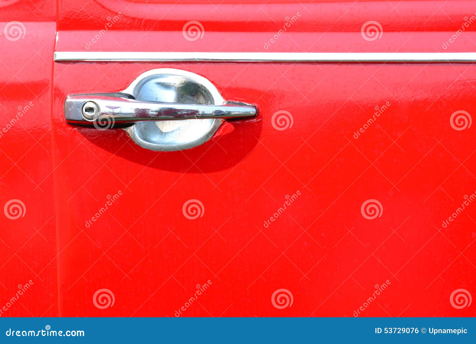 Red door handle car. stock photo. Image of model, steel - 53729076
