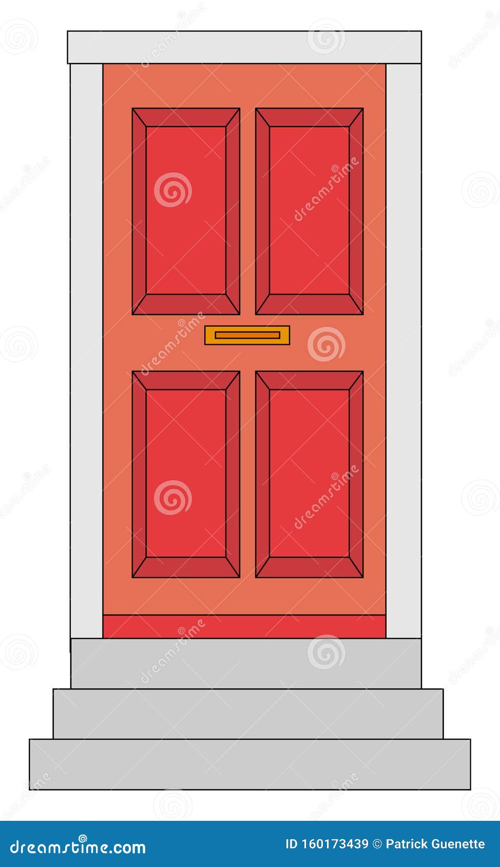 Red Door, Illustration, Vector Stock Vector - Illustration of interior ...