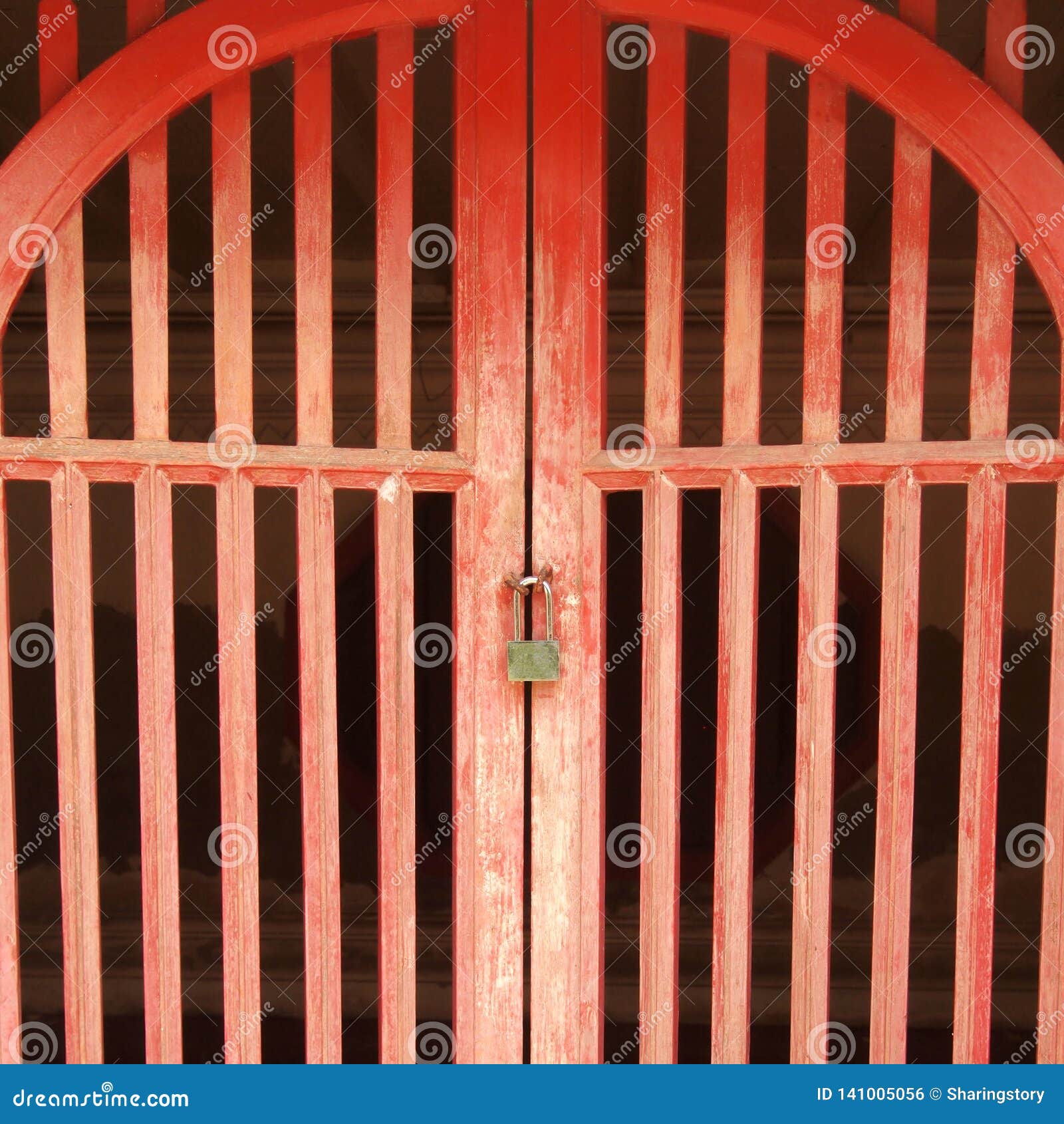 Red door is locked stock photo. Image of arch, security - 141005056