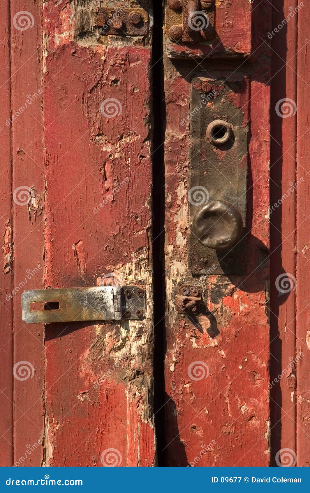 Red Door with Metal Door Knob Stock Image - Image of metal, lock: 9677