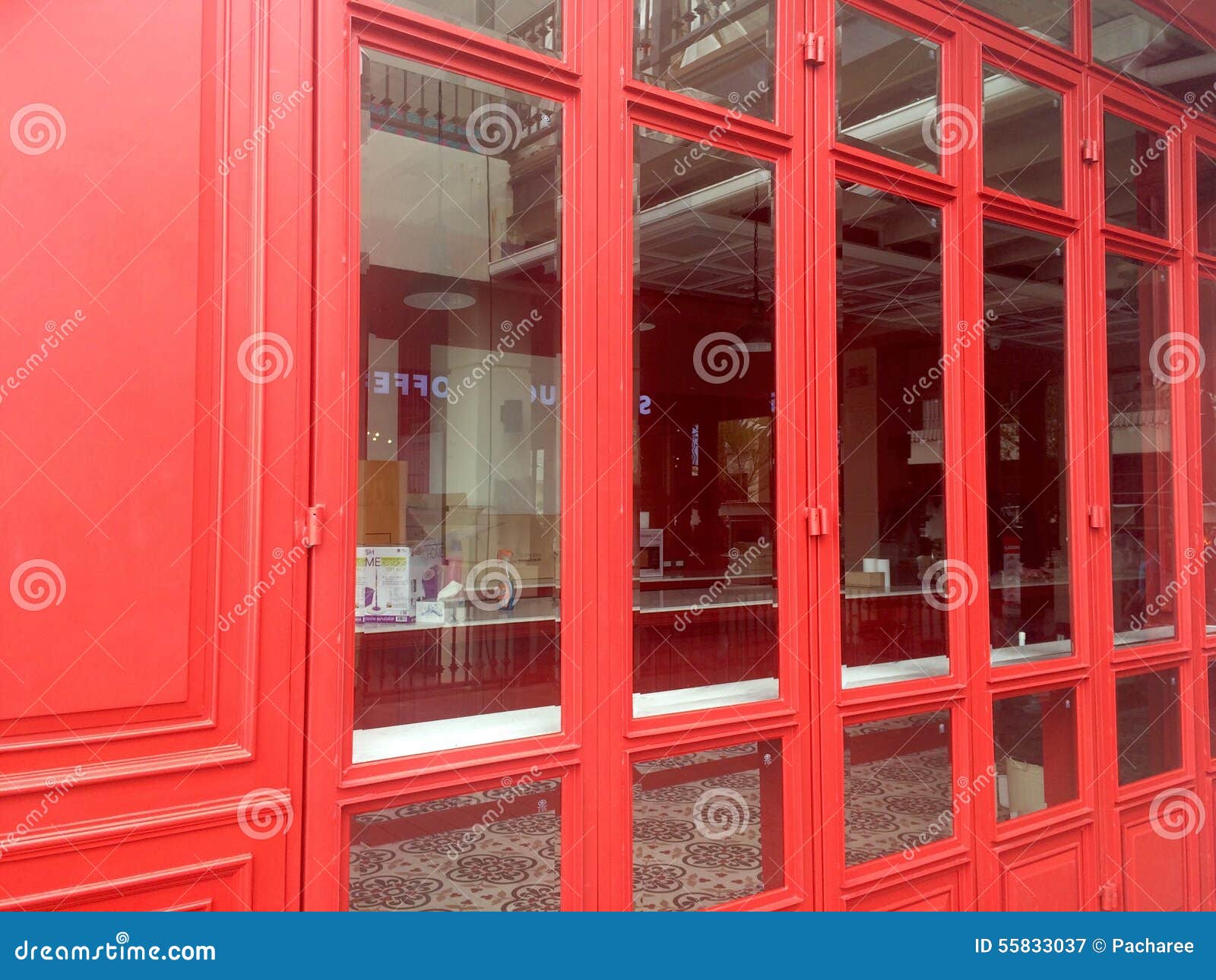 Red Door stock image. Image of mirror, door, restaurant - 55833037