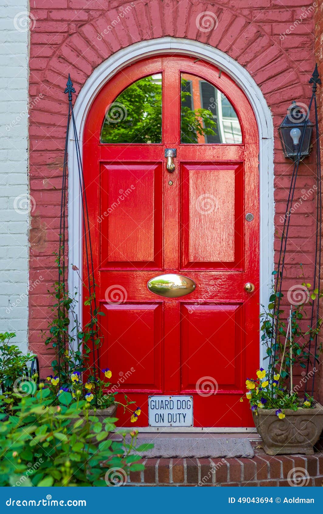 Red door stock photo. Image of doorknob, architecture - 49043694
