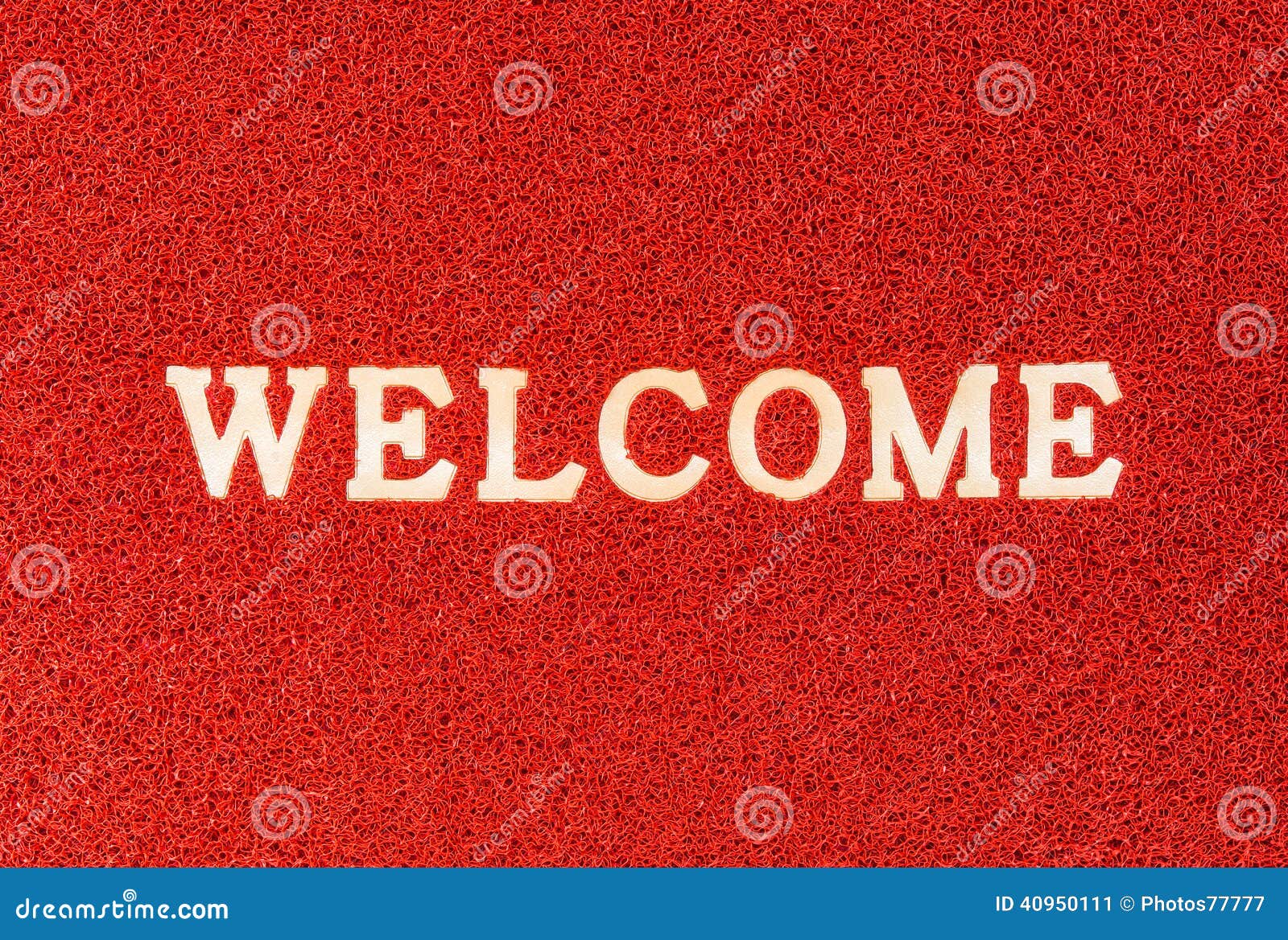 Red Doormat and Welcome Text Stock Image - Image of fibers, flat: 40950111