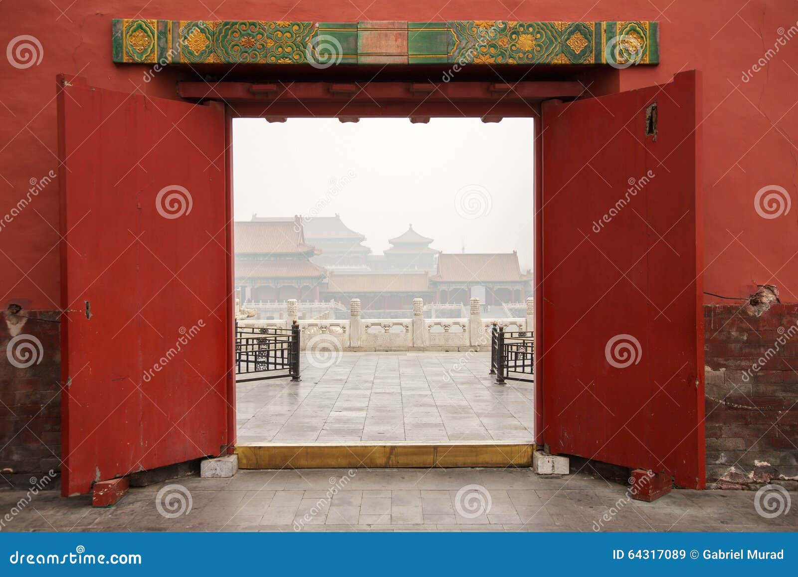 Red Doors in Beijing Palace Stock Image - Image of foggy, doors: 64317089