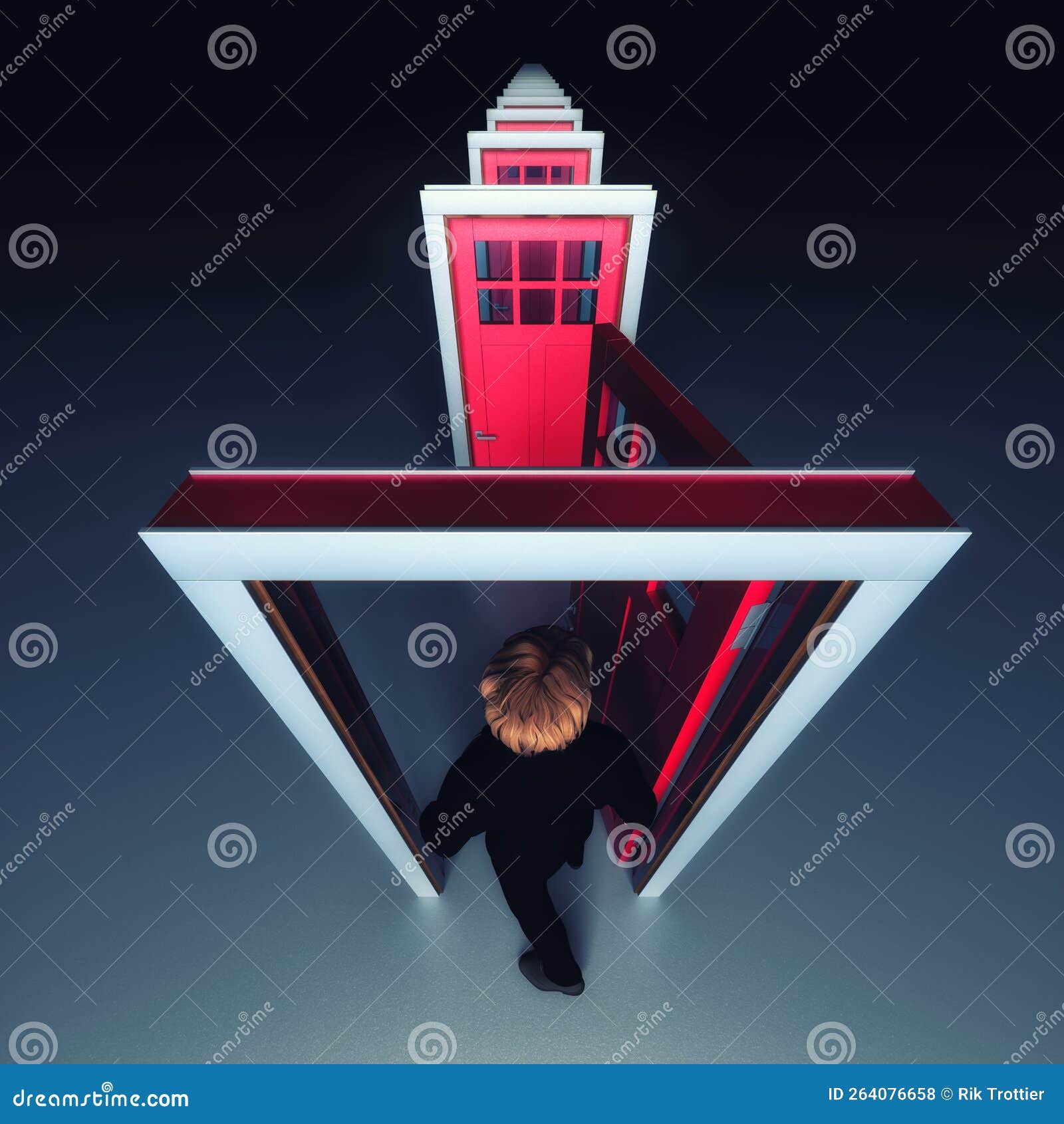 Red doors stock photo. Image of endless, doors, step - 264076658