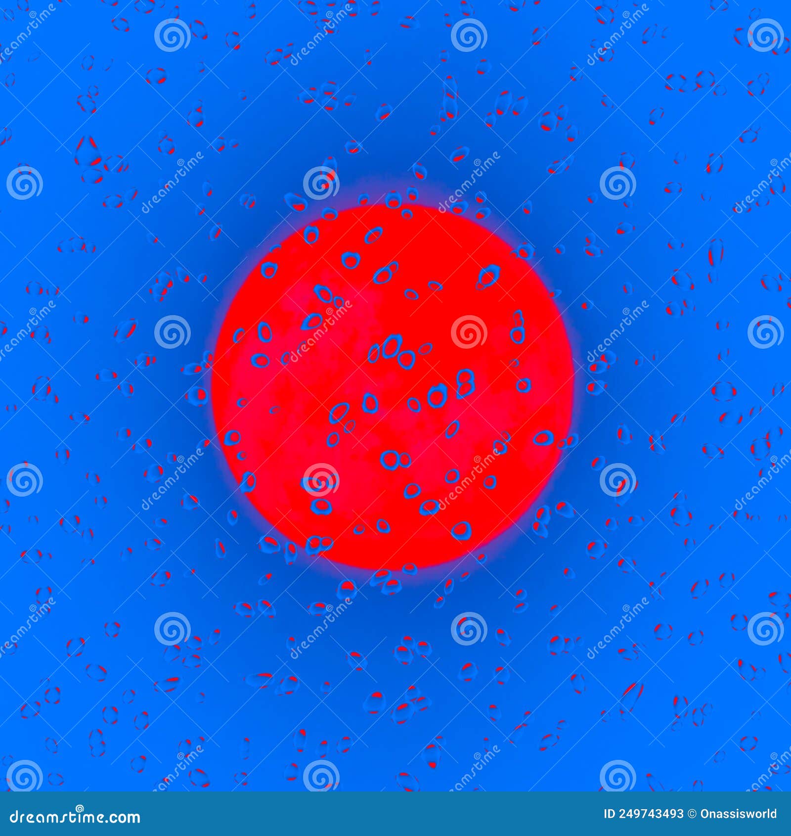 Red Dot Blob Blue Background Abstract Shades Shapes and Blurs Stock ...