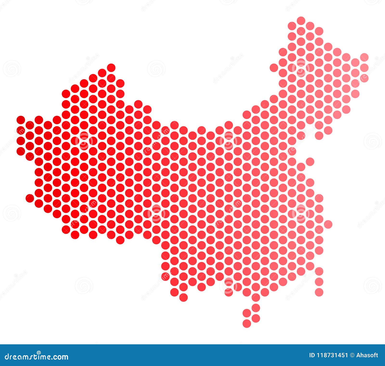 Red Dot China Map stock vector. Illustration of chinese - 118731451