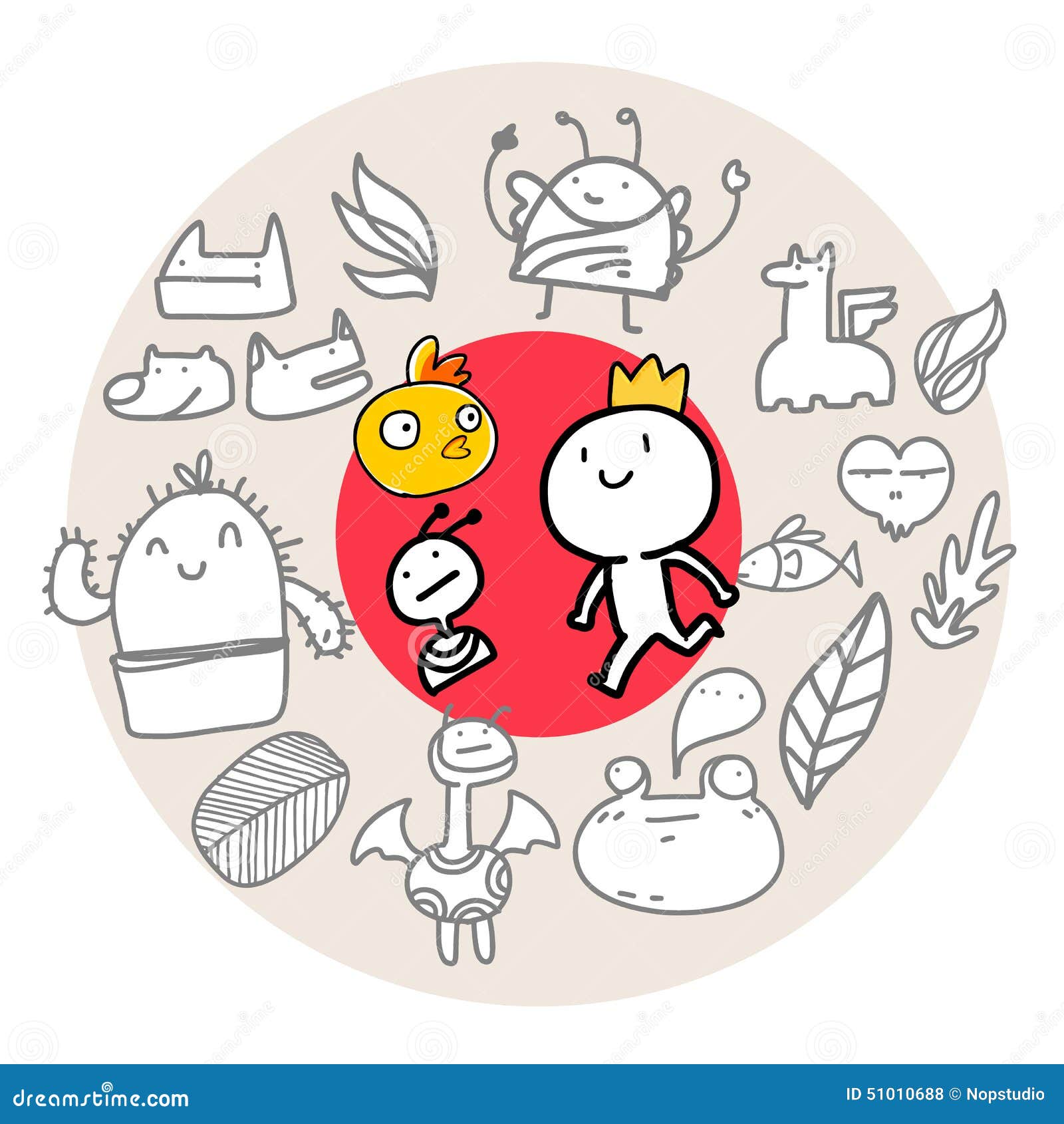 Red dot doodles stock vector. Illustration of design - 51010688