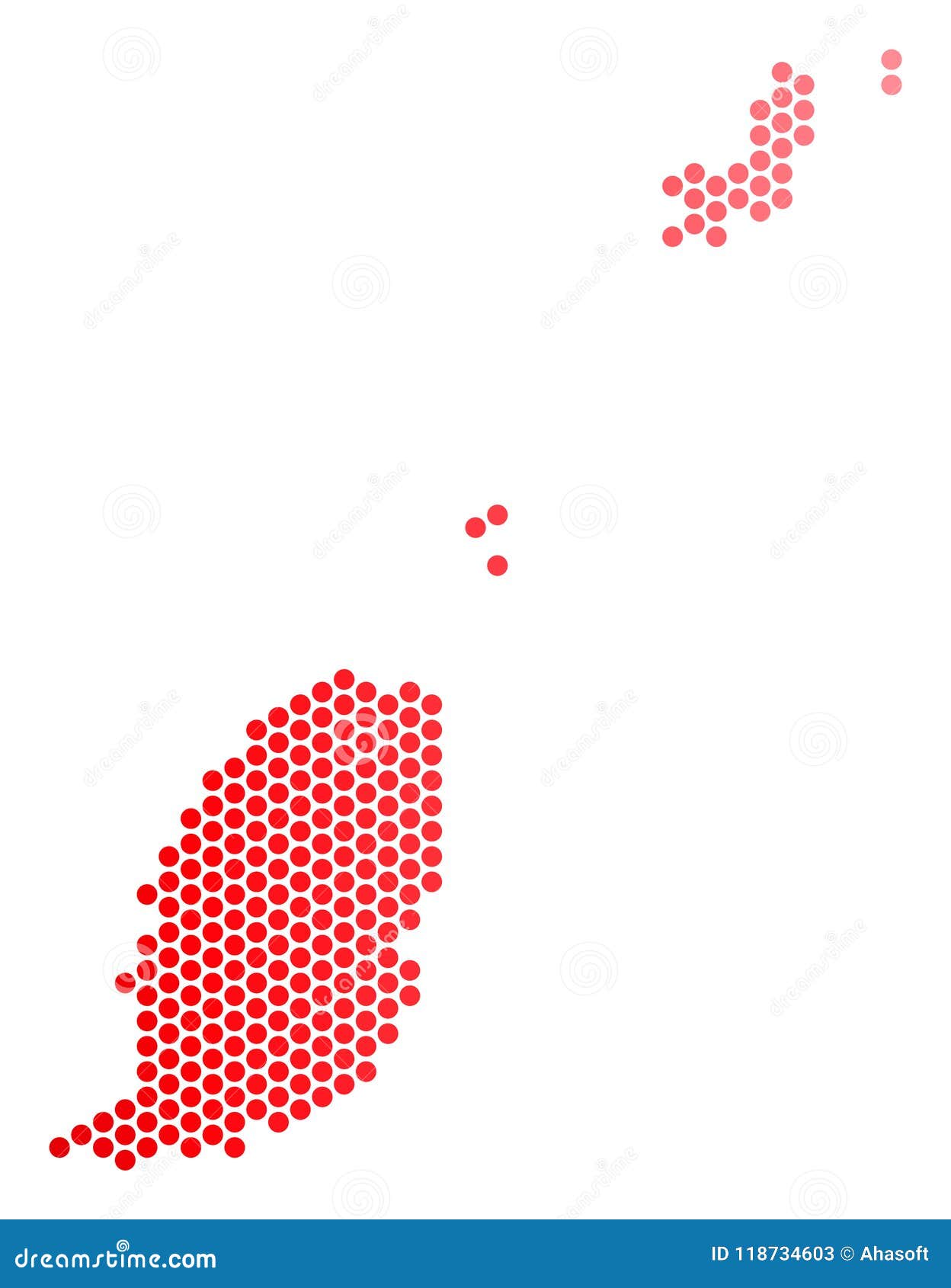 Red Dot Grenada Map stock vector. Illustration of geographic - 118734603