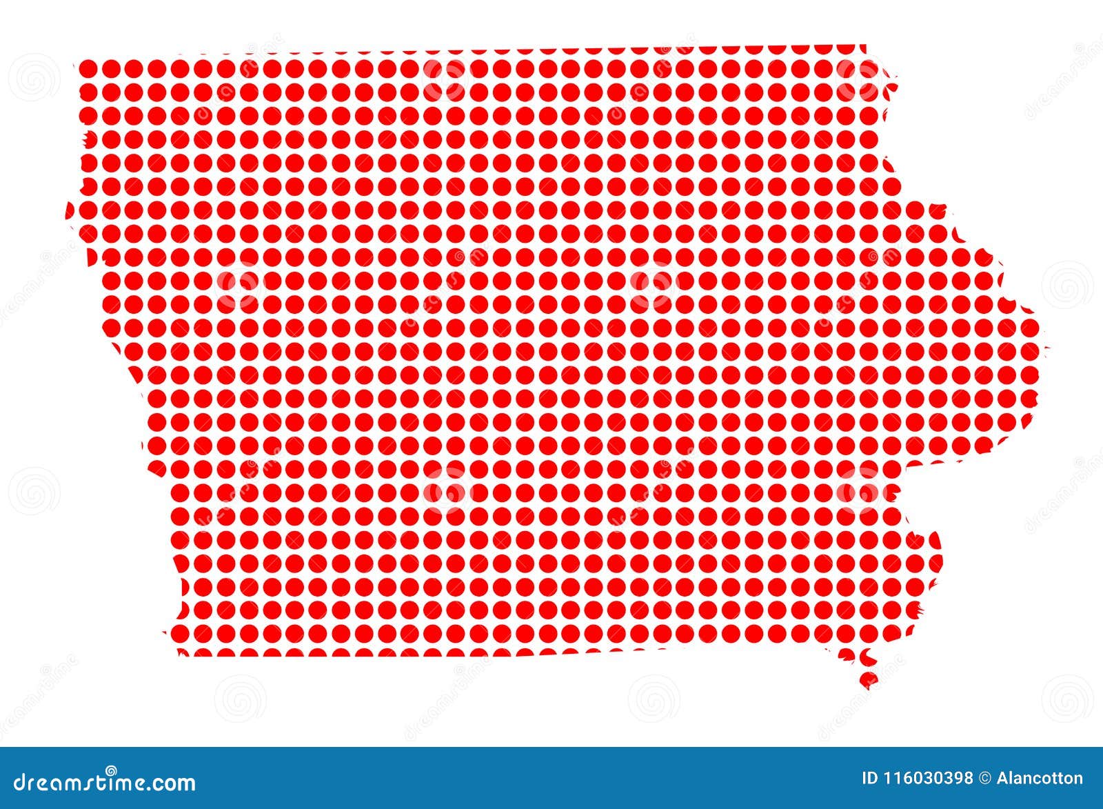 Red Dot Map of Iowa stock vector. Illustration of outline - 116030398
