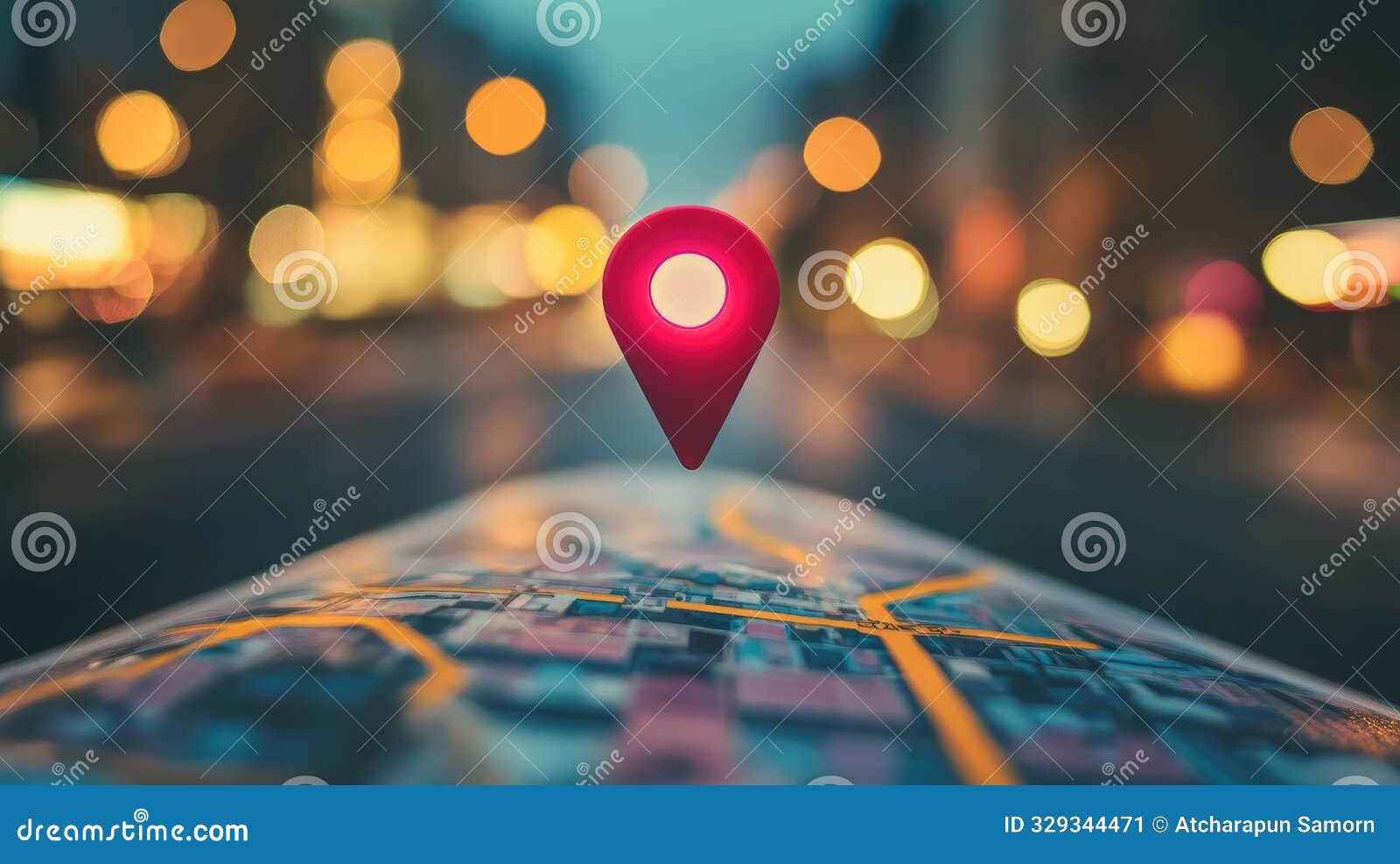 A Red Dot on a Map that is Pointing To a Location Stock Illustration ...