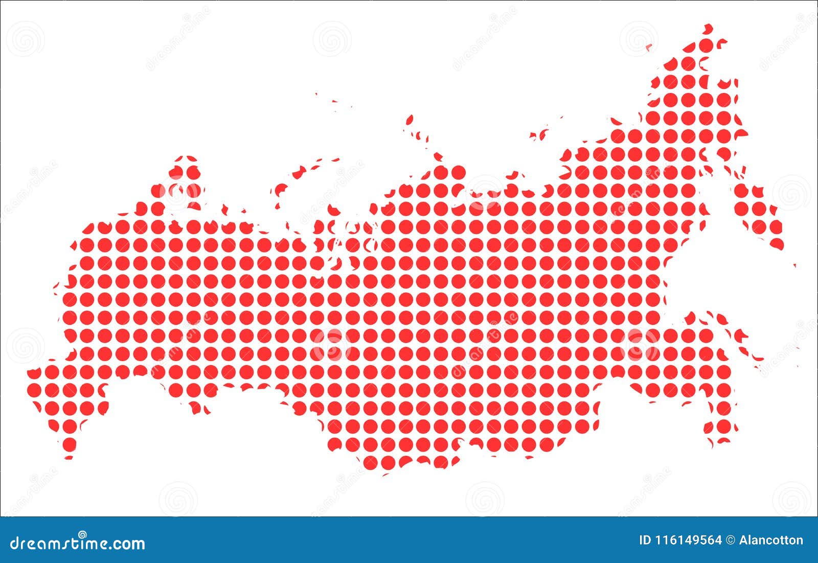 Red Dot Map of Russia stock vector. Illustration of russia - 116149564
