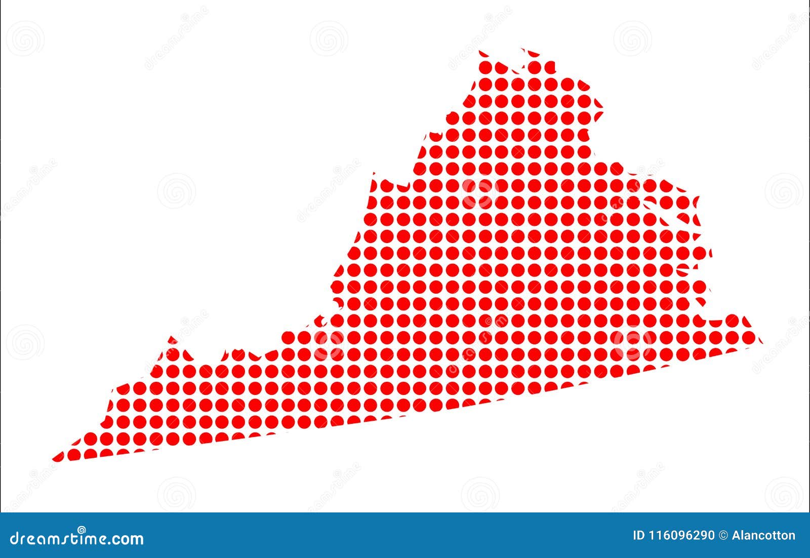 Red Dot Map of Virginia stock vector. Illustration of spots - 116096290